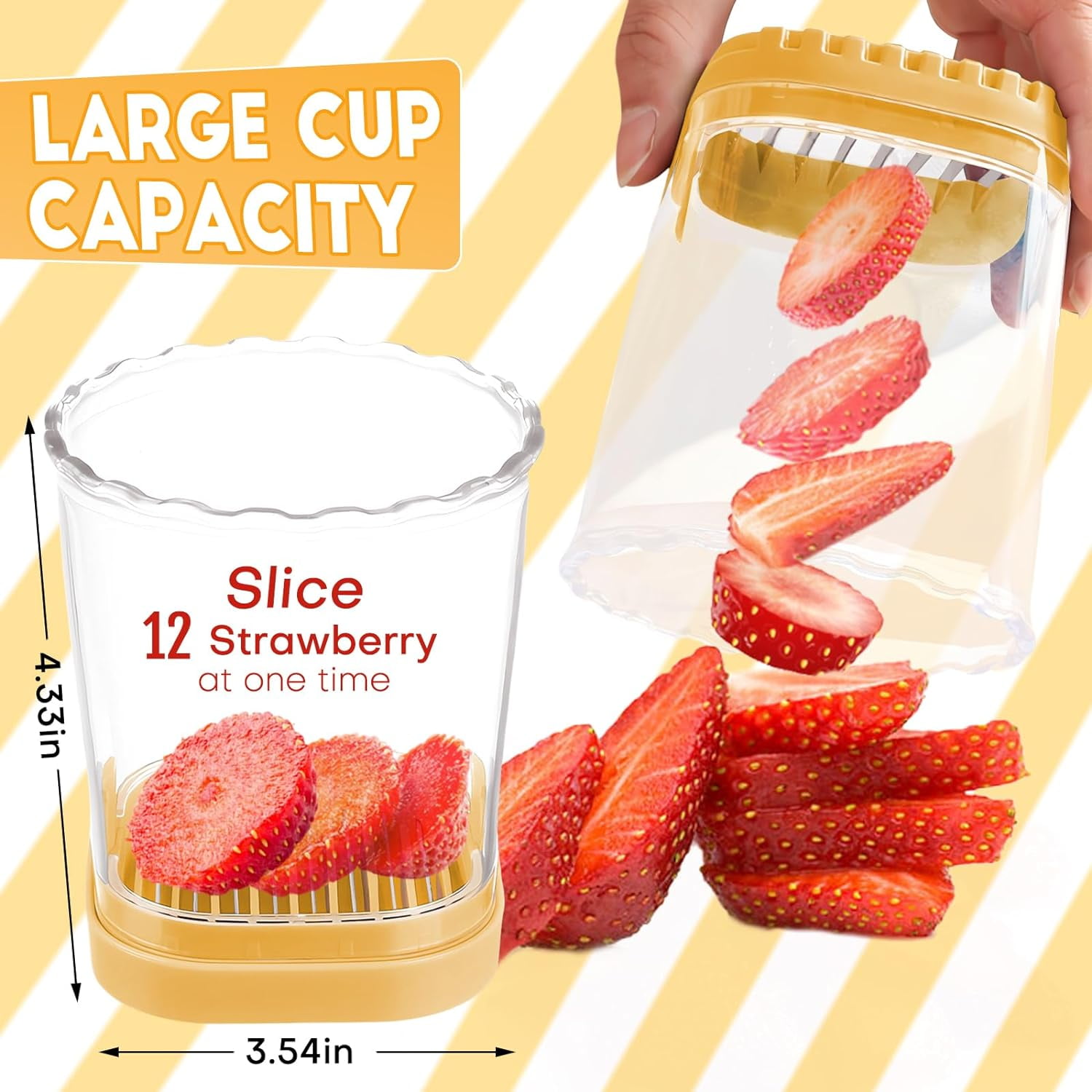 Cup Slicer, Strawberry Cutter Fruit and Vegetable Speed Slicer with ...