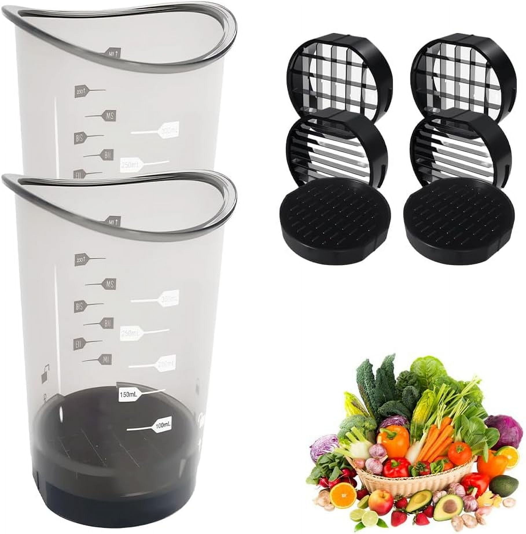Cup Slicer, Upgraded Fruit Slicing Cup with Removable Blade & Push ...