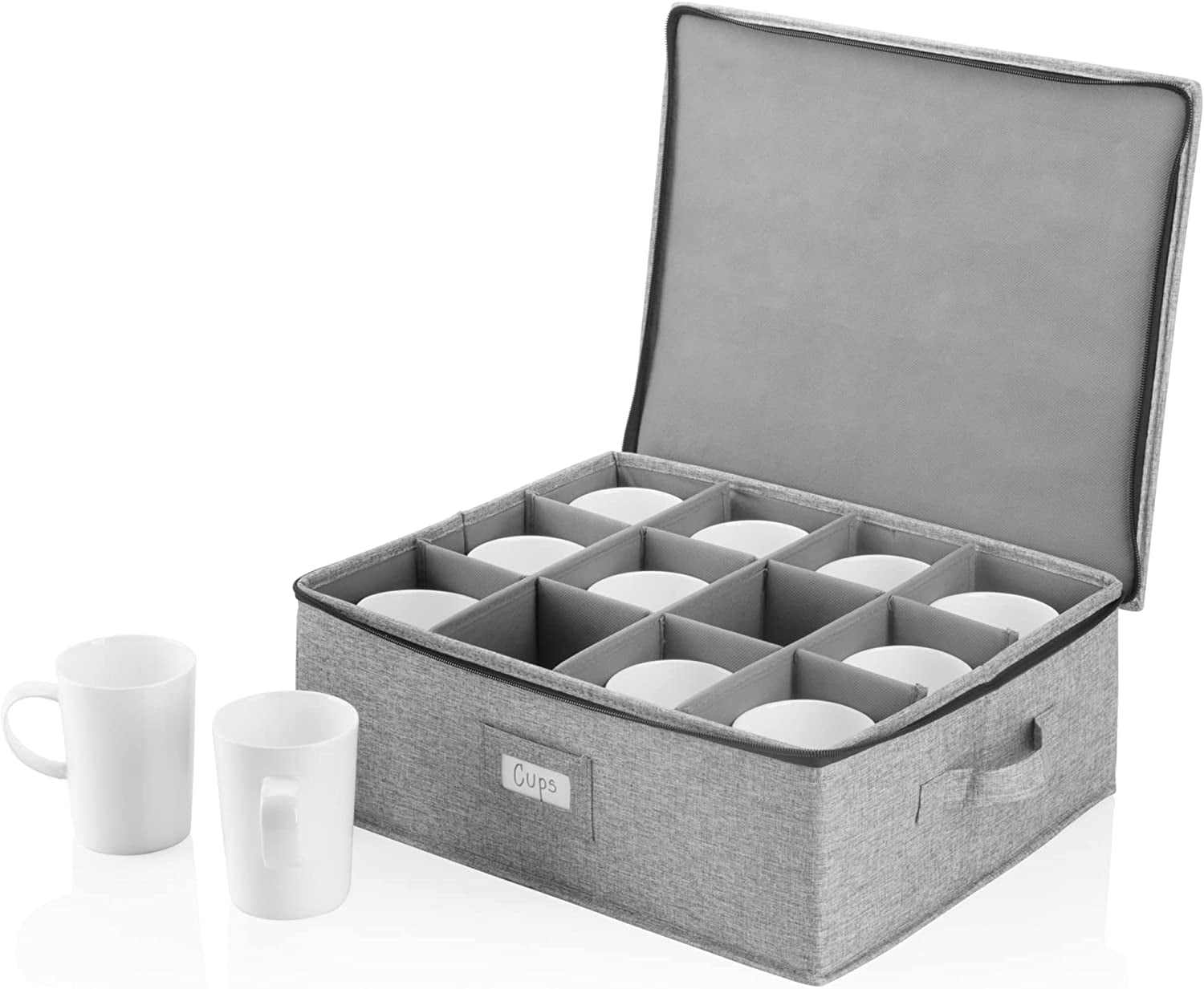 Cup Storage Container - 16" x 13" x 6"H - Holds 12 Coffee Cups - Tea ...