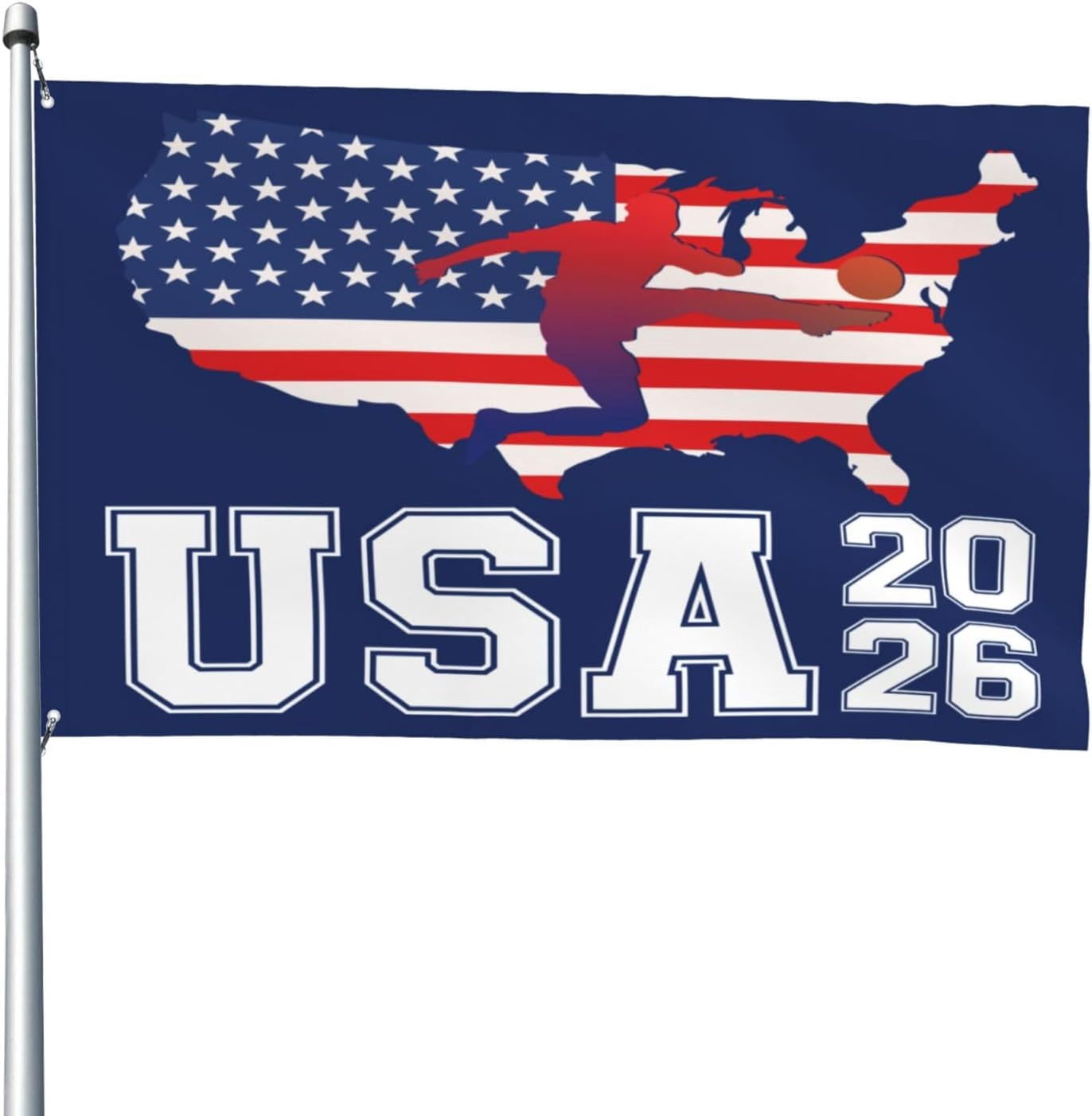 Cup26 flag Usa 2026 Host Country American Flag Soccer Football ...