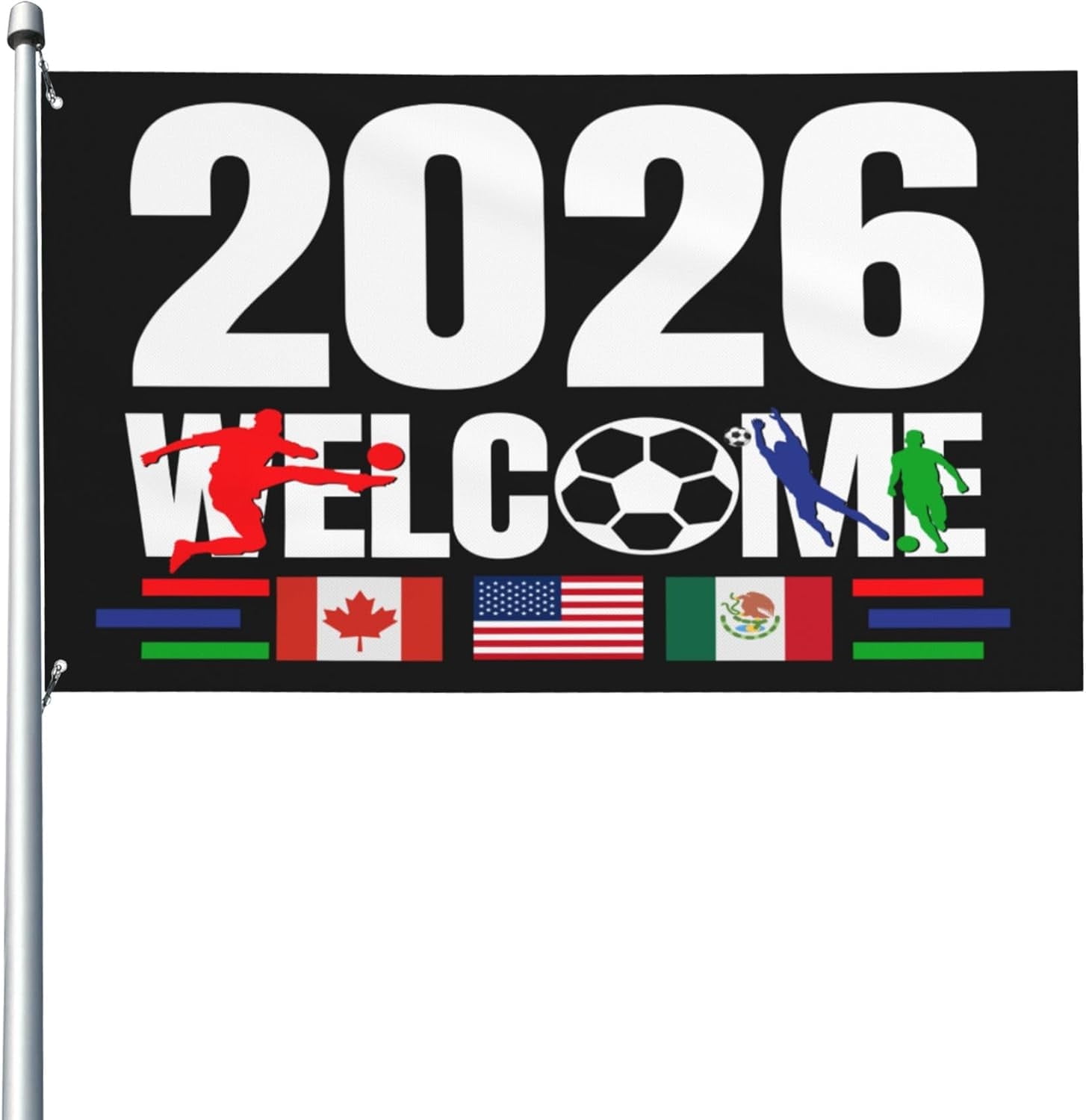 Cup26 flag Usa Canada Mexico 2026 Host Country Soccer Football Supporters 3x5 Banner Yard ...