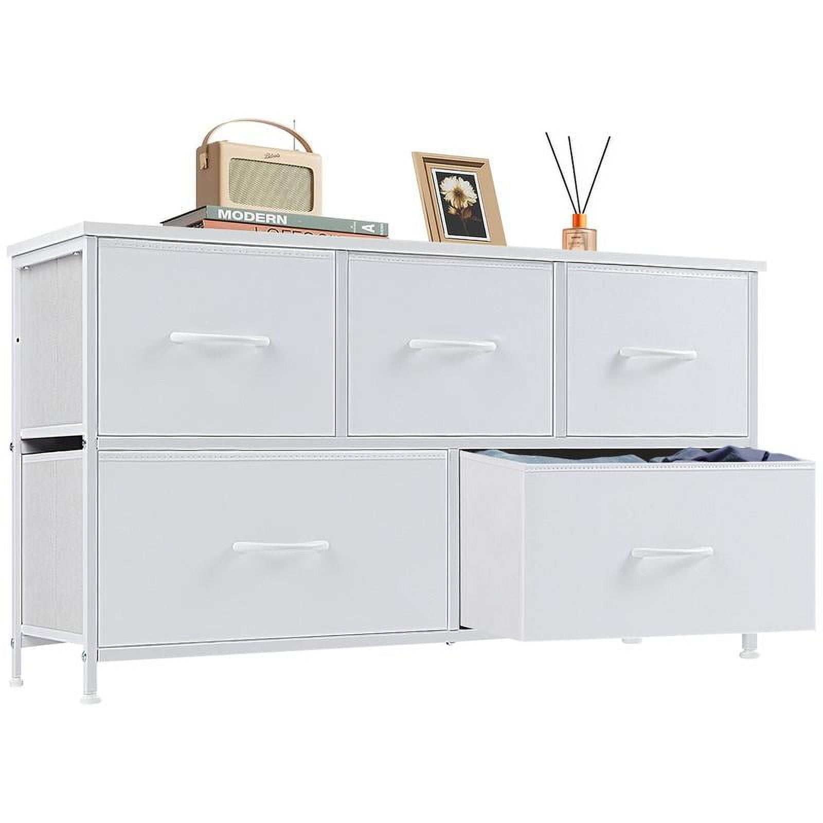 Cupboards Cabinets Dresser - Fabric Storage Tower with 5 Drawers ...