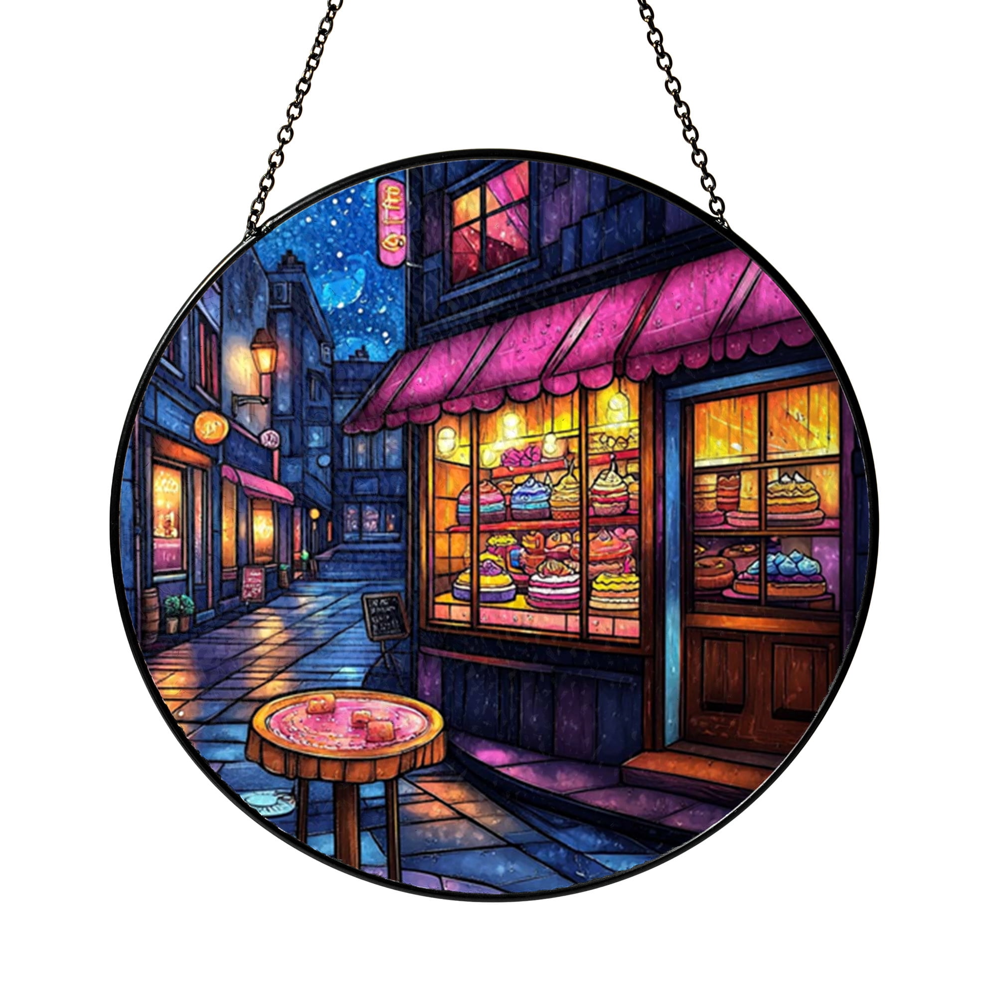Cupcake Bakery Stained Glass Suncatcher Window Hanging, Pastry Shop ...