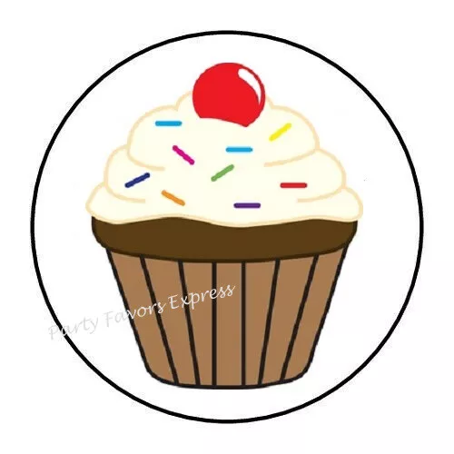 Cupcake Birthday Sticker Party Favors Sticker Envelope Seals Labels ...
