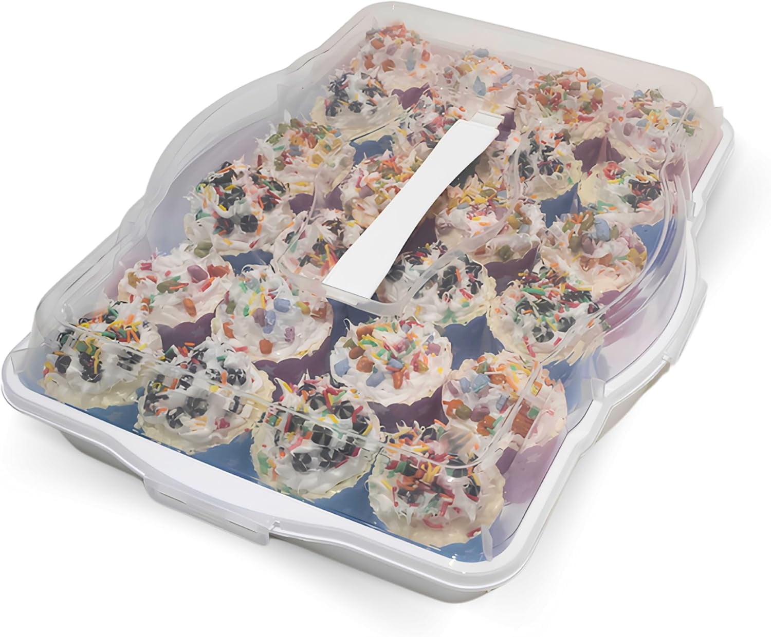 Cupcake Cake Muffin Tray Carrier, Casserole Containers Holder with Lid ...