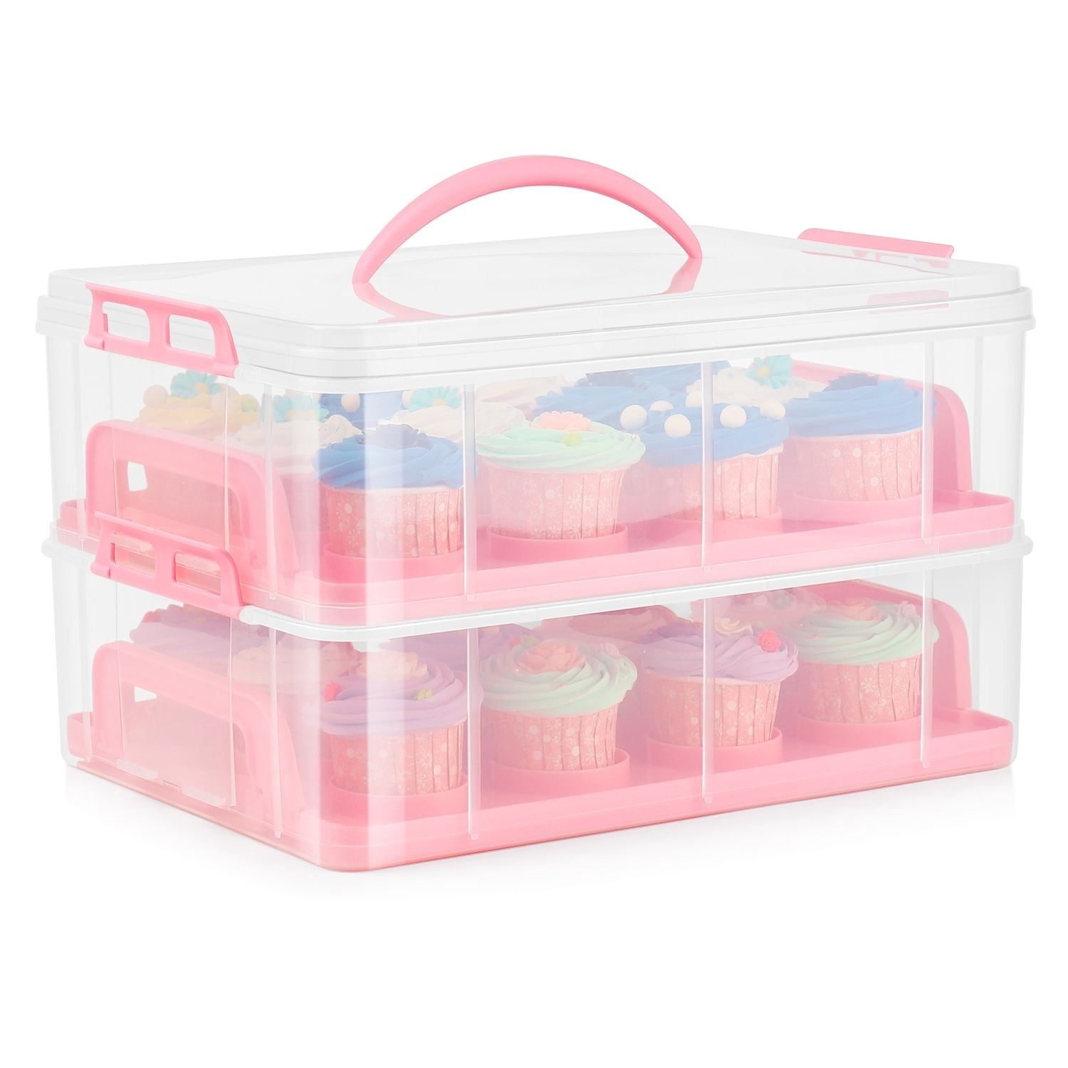 Cupcake Carrier Holder Container Box (24 Slot, 2 Tier) - 24 Cupcakes ...