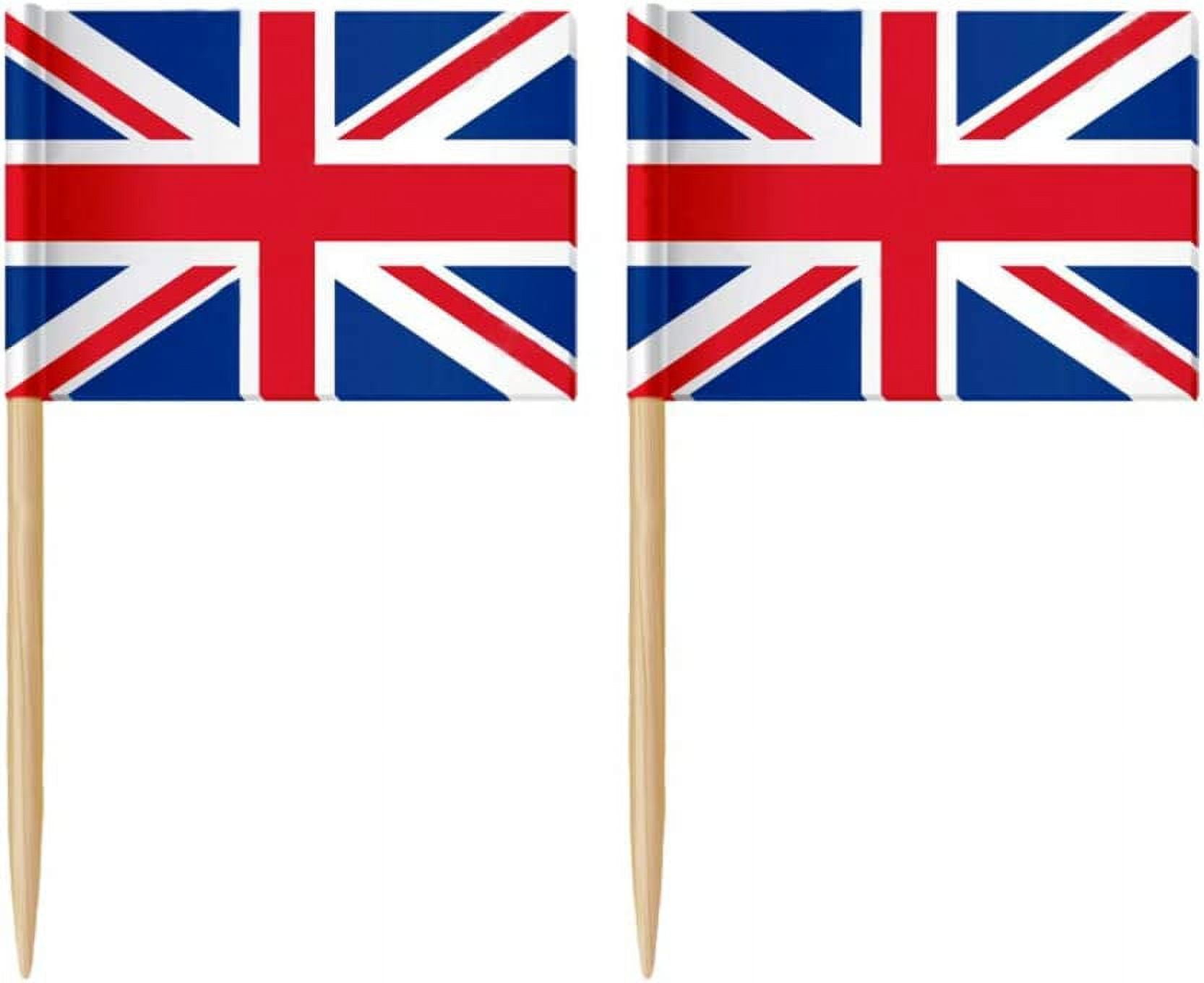Cupcake Decorating 100pcs Toothpicks with UK Flag, Wooden Cocktail ...