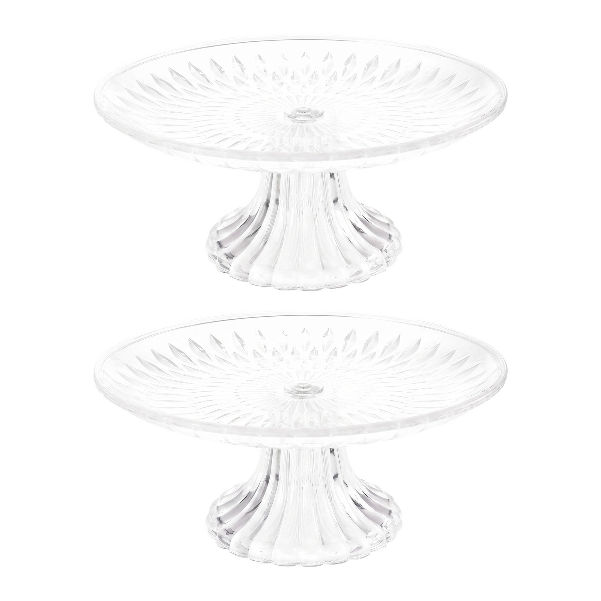 Cupcake Display Stand Set of 2 - Clear Glass Pedestal Cake Stands for ...
