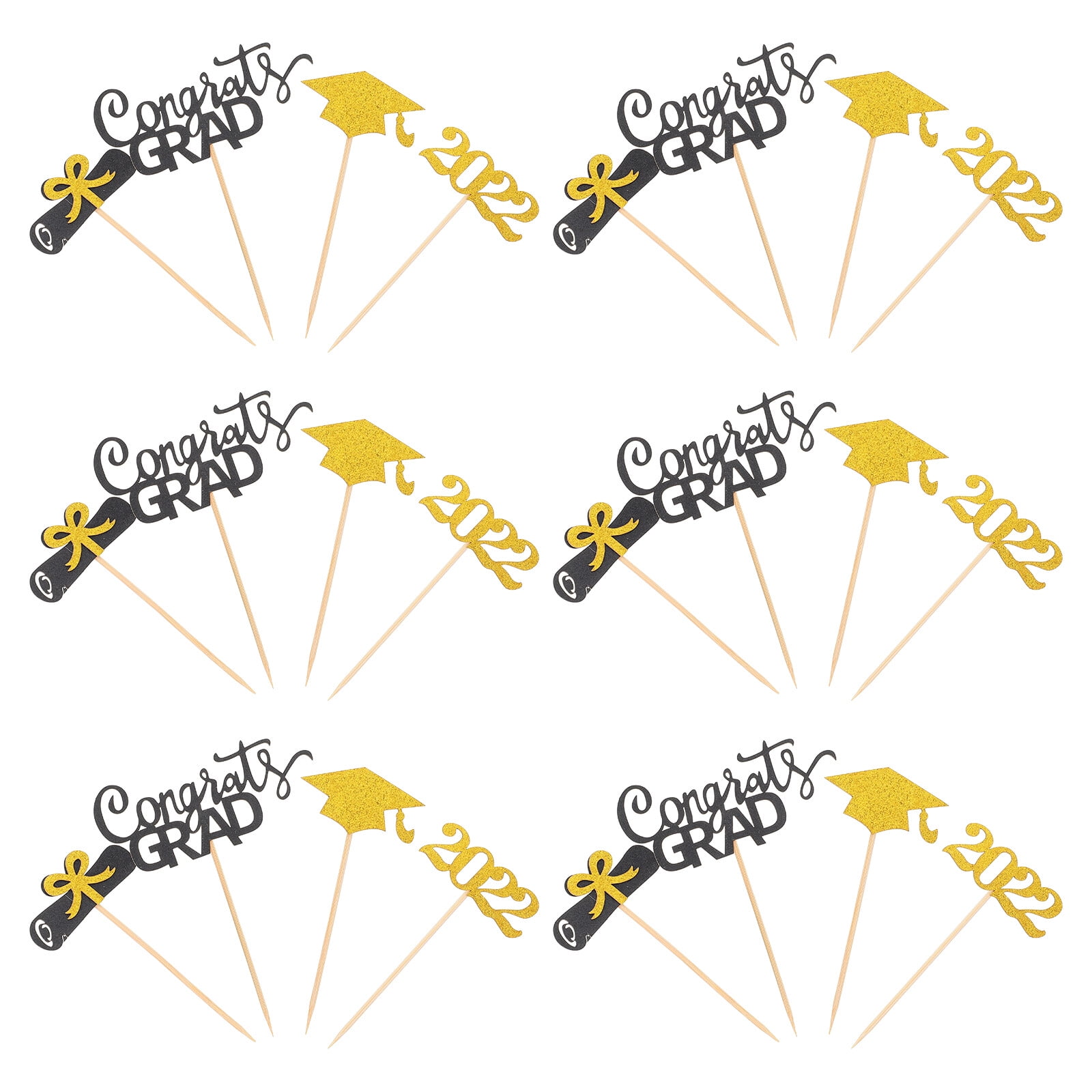 Cupcake Graduation Grad Pick Stick Supplies Decorations Party Graduate ...