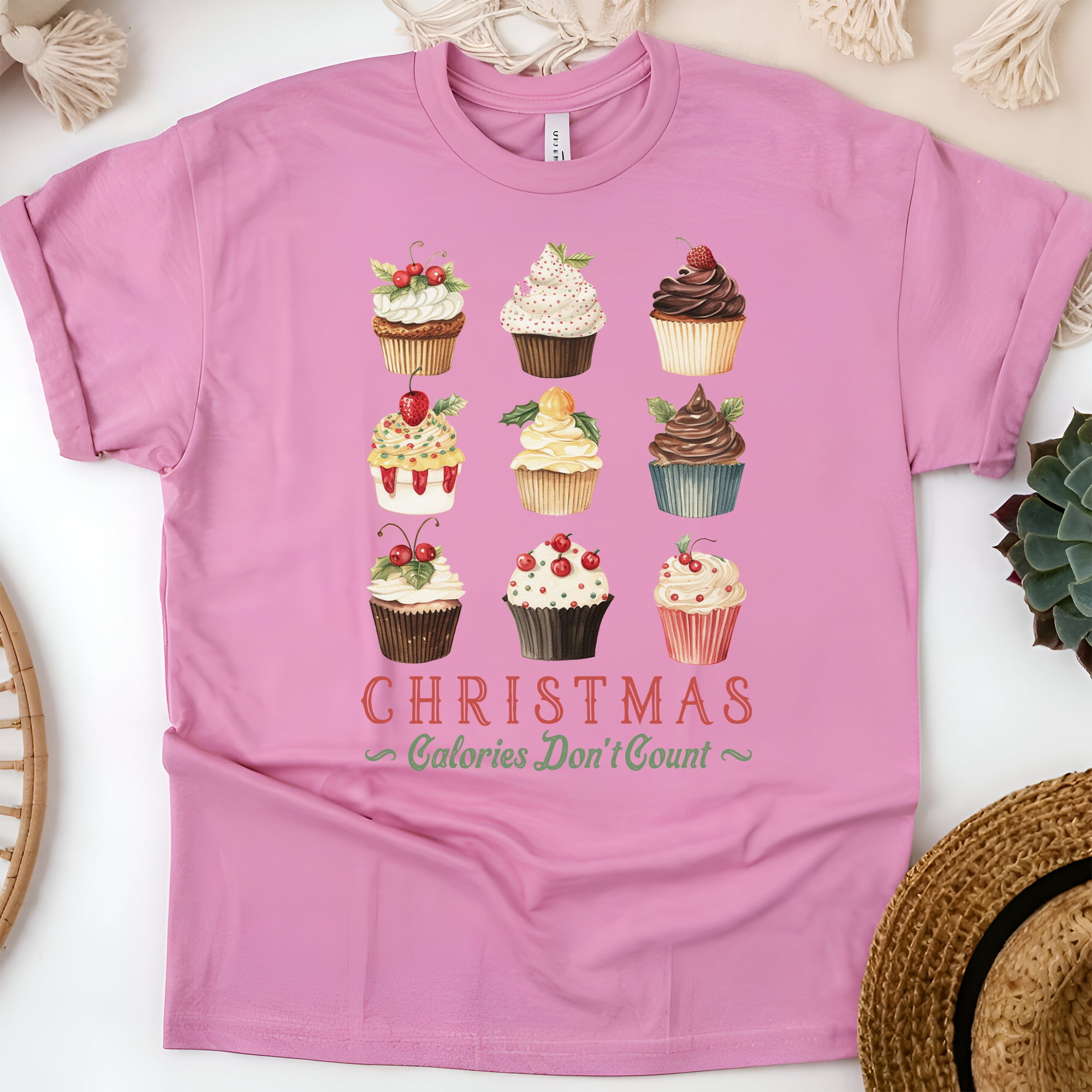 Cupcake Graphic T-Shirt | Cute Dessert Tee for Men Women Kids, Azalea ...