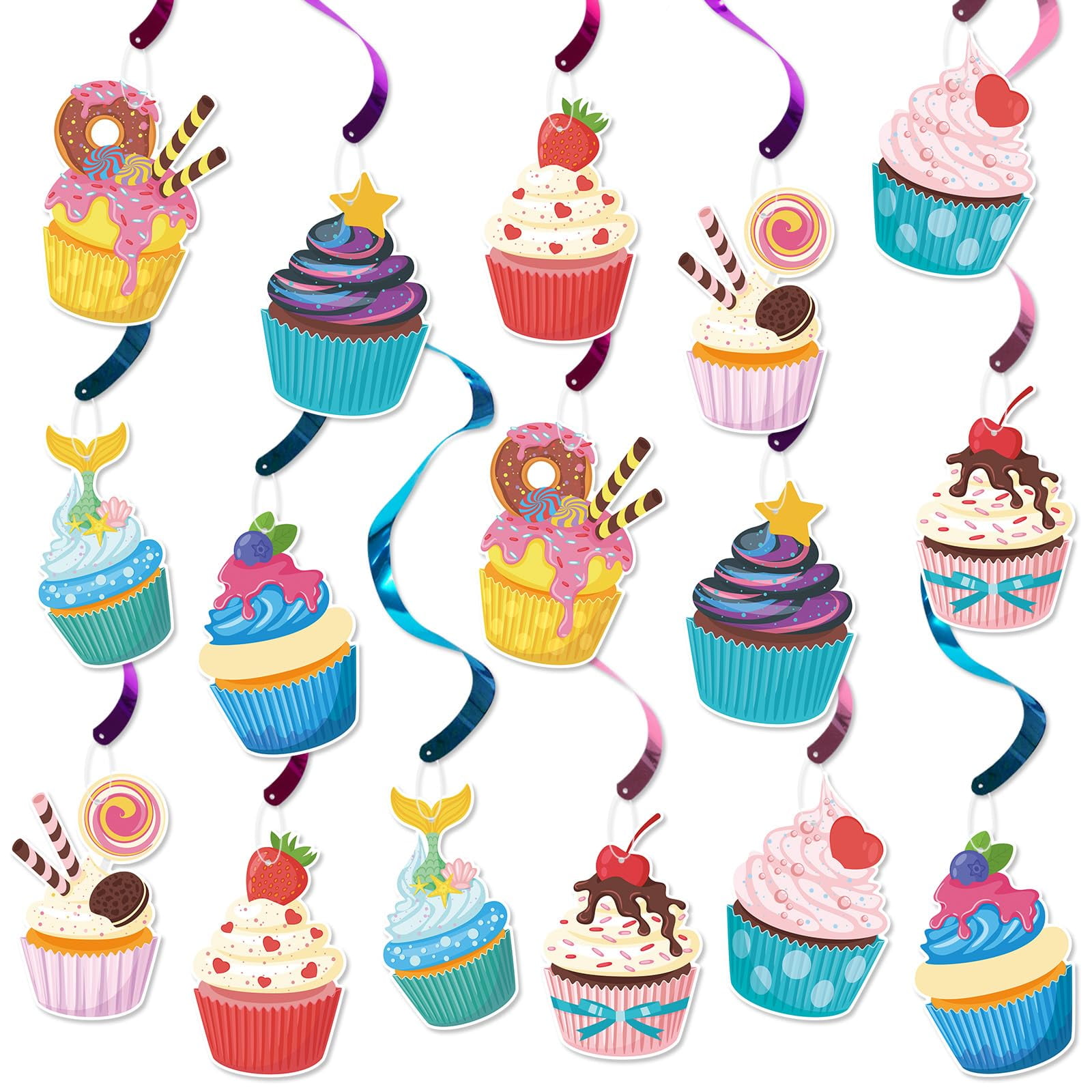 Cupcake Hanging Swirls, Ice Cream Ceiling Decorations, Cupcake Decor ...
