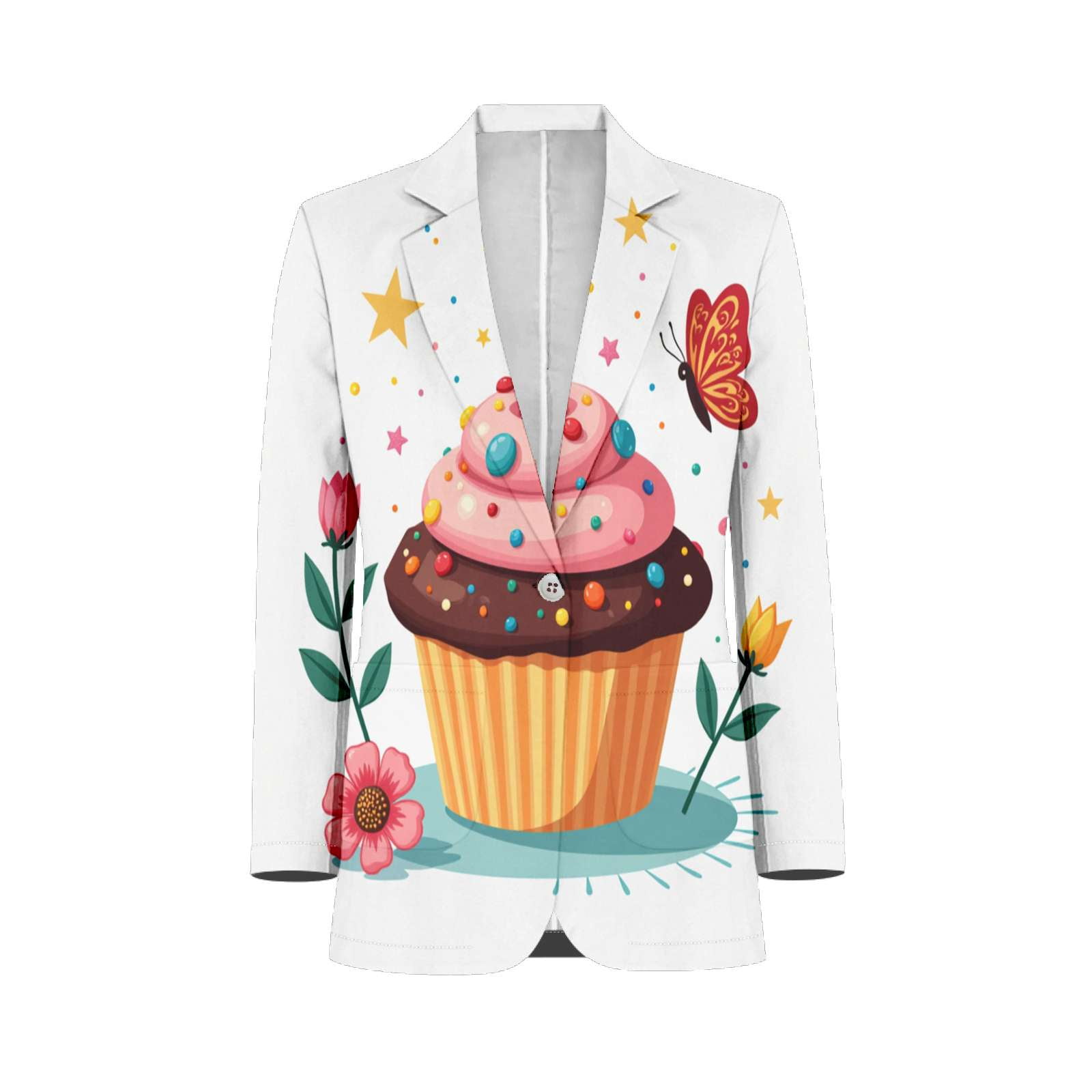 Cupcake Happy Birthday Festive Design Mens Suits Shawl Collar Slim Fit ...