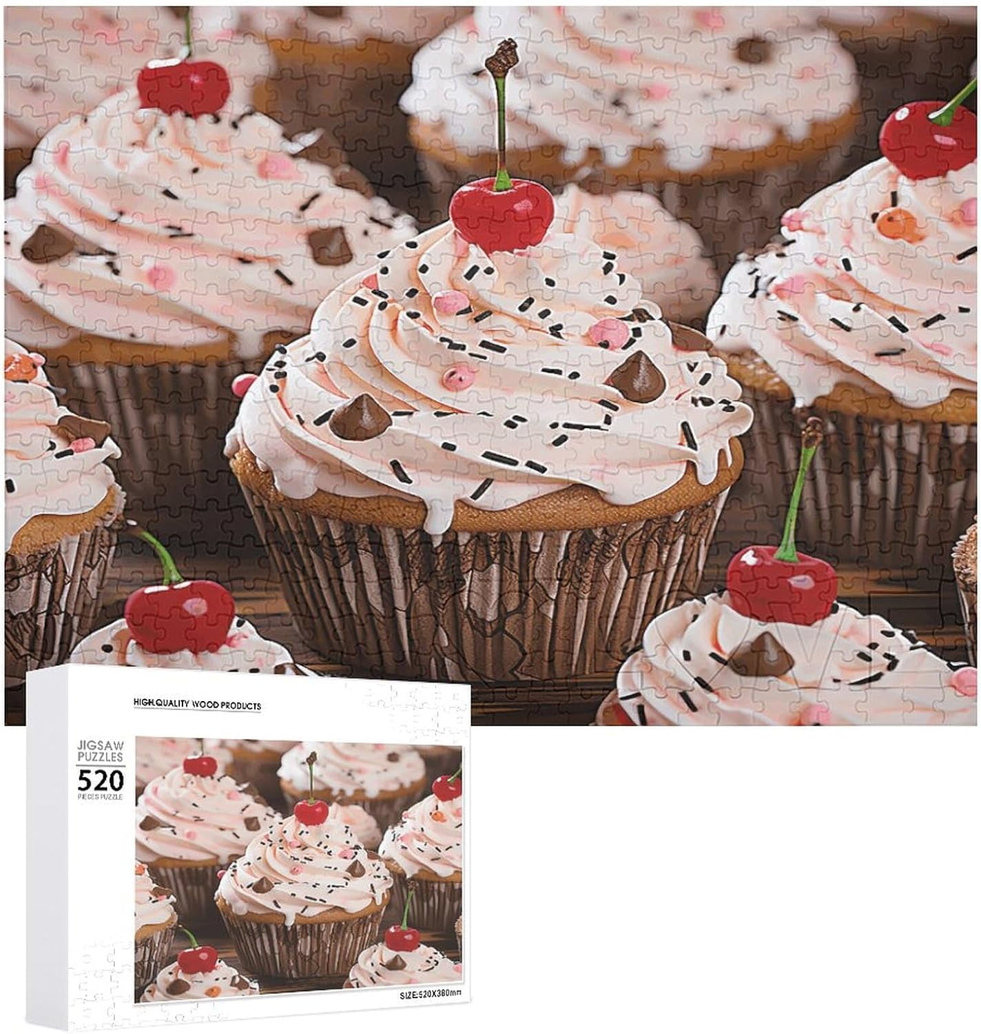 Cupcake Muffin 300 Pieces Wooden Jigsaw Puzzle For Adults And Kids ...