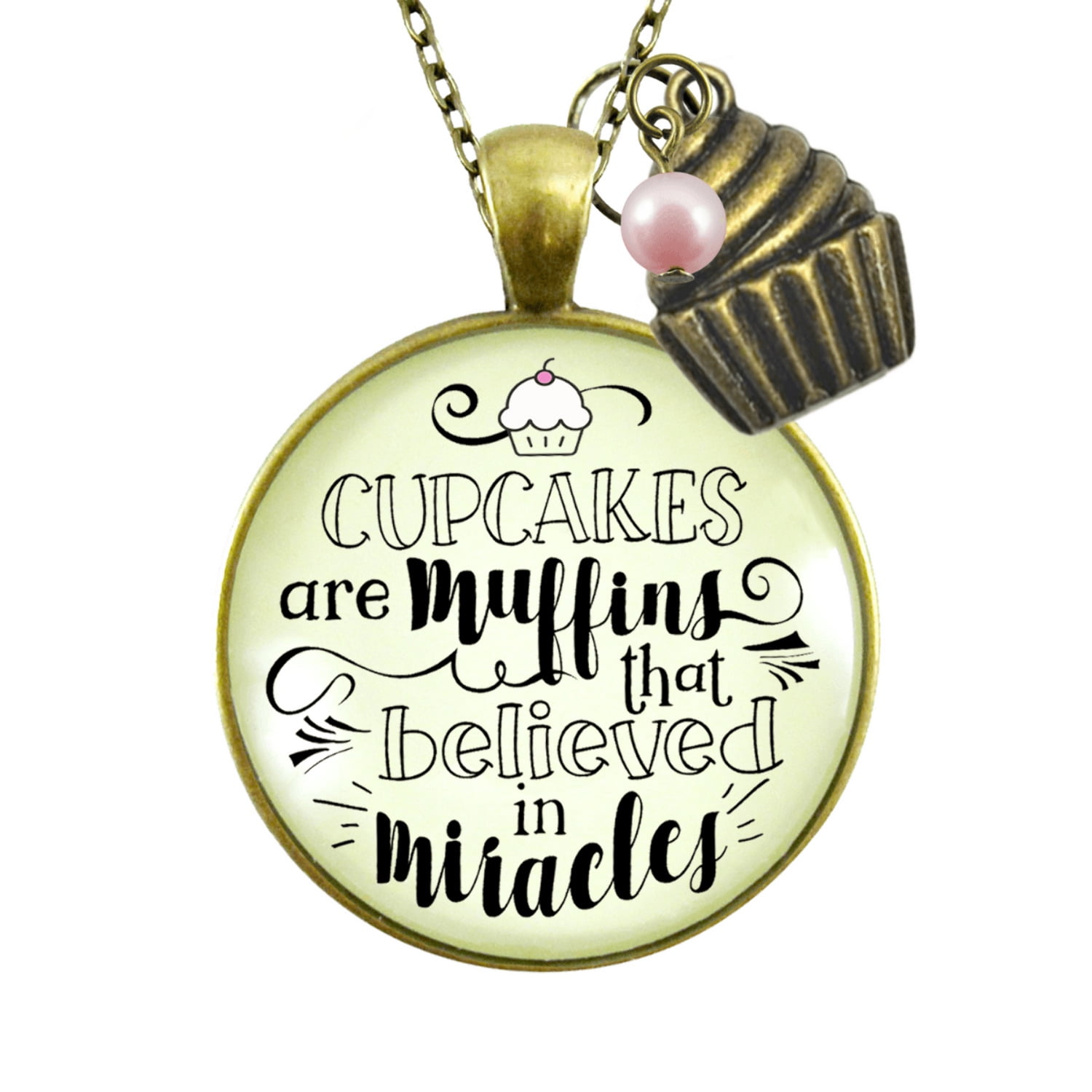Cupcake Muffins Necklace Gutsy Goodness Bronze Metal Adult Female Metal ...
