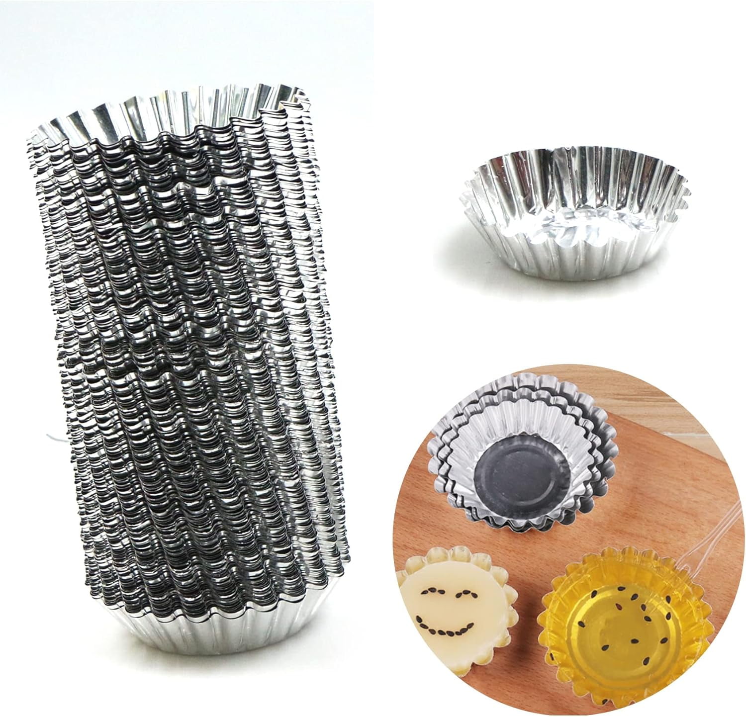 Cupcake Pie Muffin Mould- 200 pieces Mini Egg Pie Mould Tin Pie Mould ...