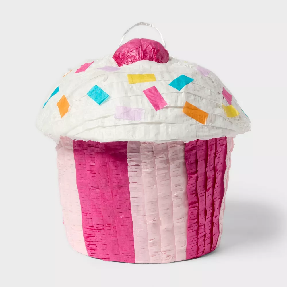 Cupcake Pinata : Pink Party Decoration for Kids Birthday, 14" Paper ...