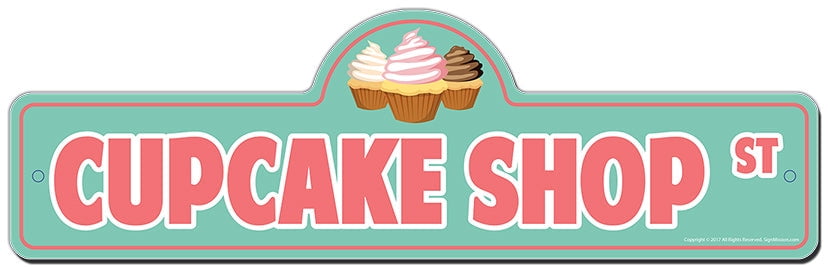 Cupcake Shop Street Sign | Indoor/Outdoor | Funny Home Decor for ...