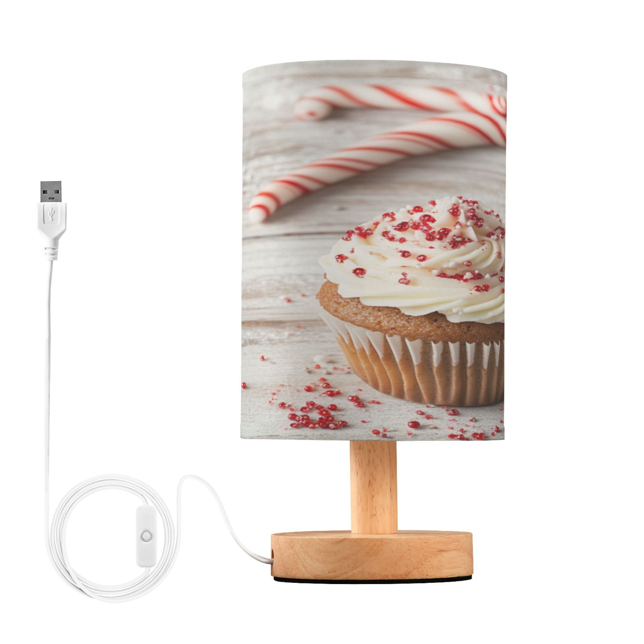 Cupcake Small Lamp Printed Gifts Table Lamp USB Bedside Desk Nightstand ...