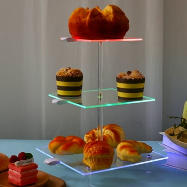Pastry Stand 4 Tier Acrylic Cupcake Display Stand With Led String ...