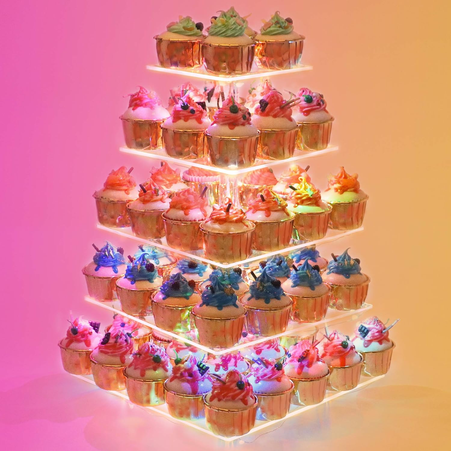 Cupcake Stand 5 Tier Premium Cupcake Holder Acrylic Cupcake Tower ...