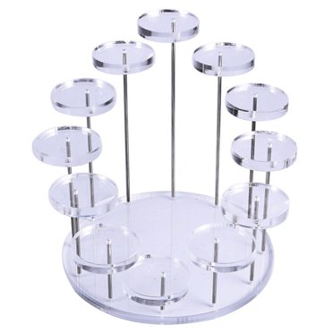Charmed Silver 4-Tier Metal Cupcake Holder, 23 Cups, Pastry Display ...