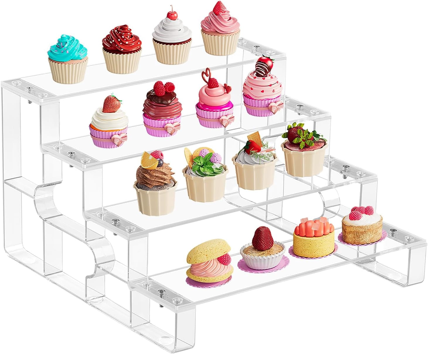 Cupcake Stand-Cake Holder,4 Tier Clear Organizer for Decoration,Perfume ...
