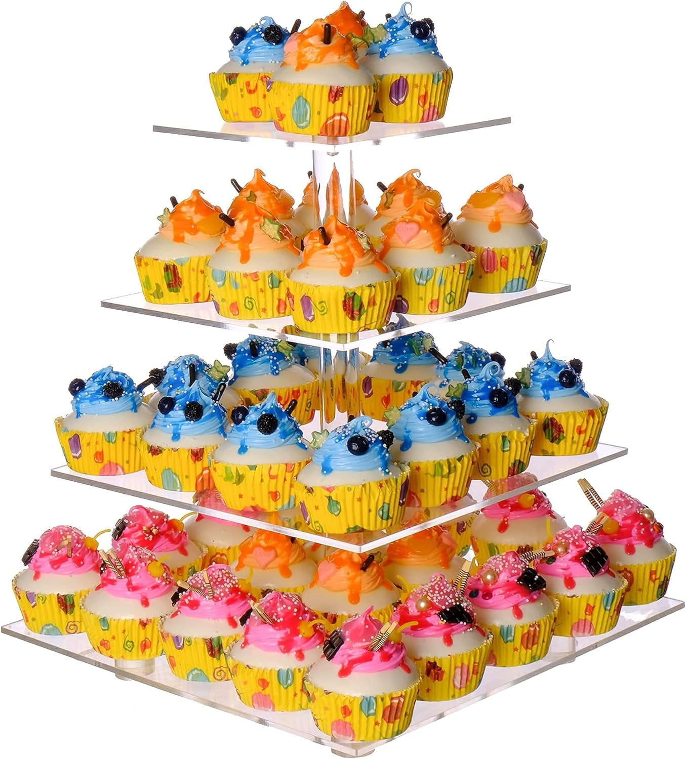 Cupcake Stand, Cupcake Stand for Cupcakes, Square Tiered Cupcake Tower ...