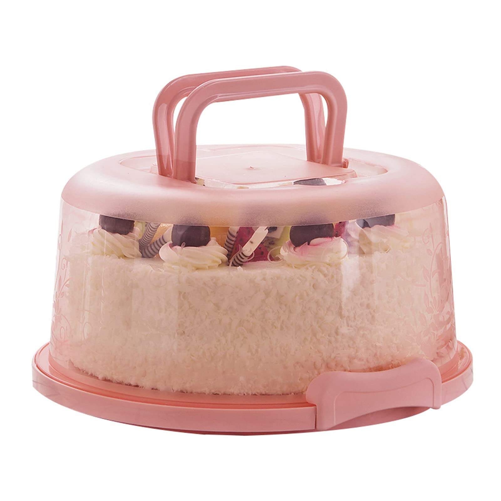 Cupcake Stand with Lid, Plastic Small Cake Carrier Holder Round ...