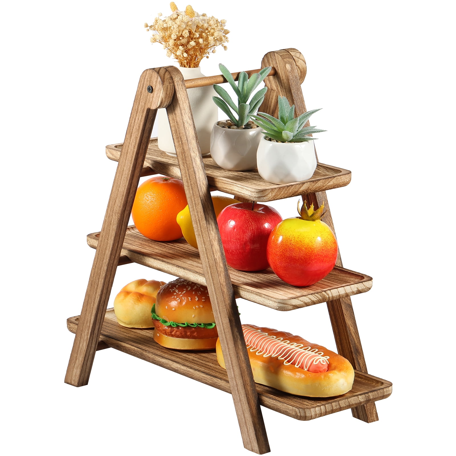 Cupcake Stand Non Deformable 3 Layer Wooden Tray Good Stability Shelf ...