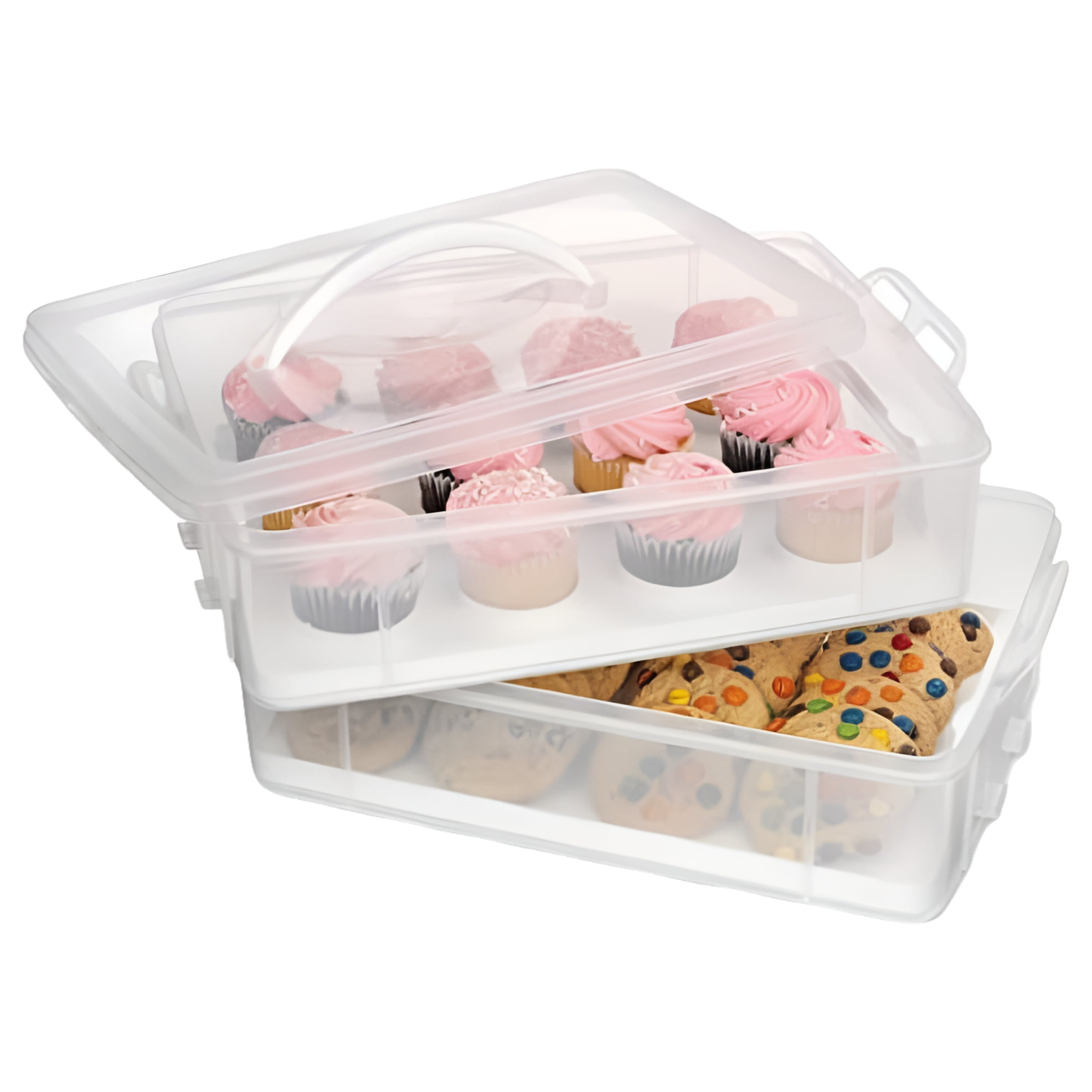 Portable Cupcake Storage Carrier, Plastic Lid, Holds 24 Cupcakes ...
