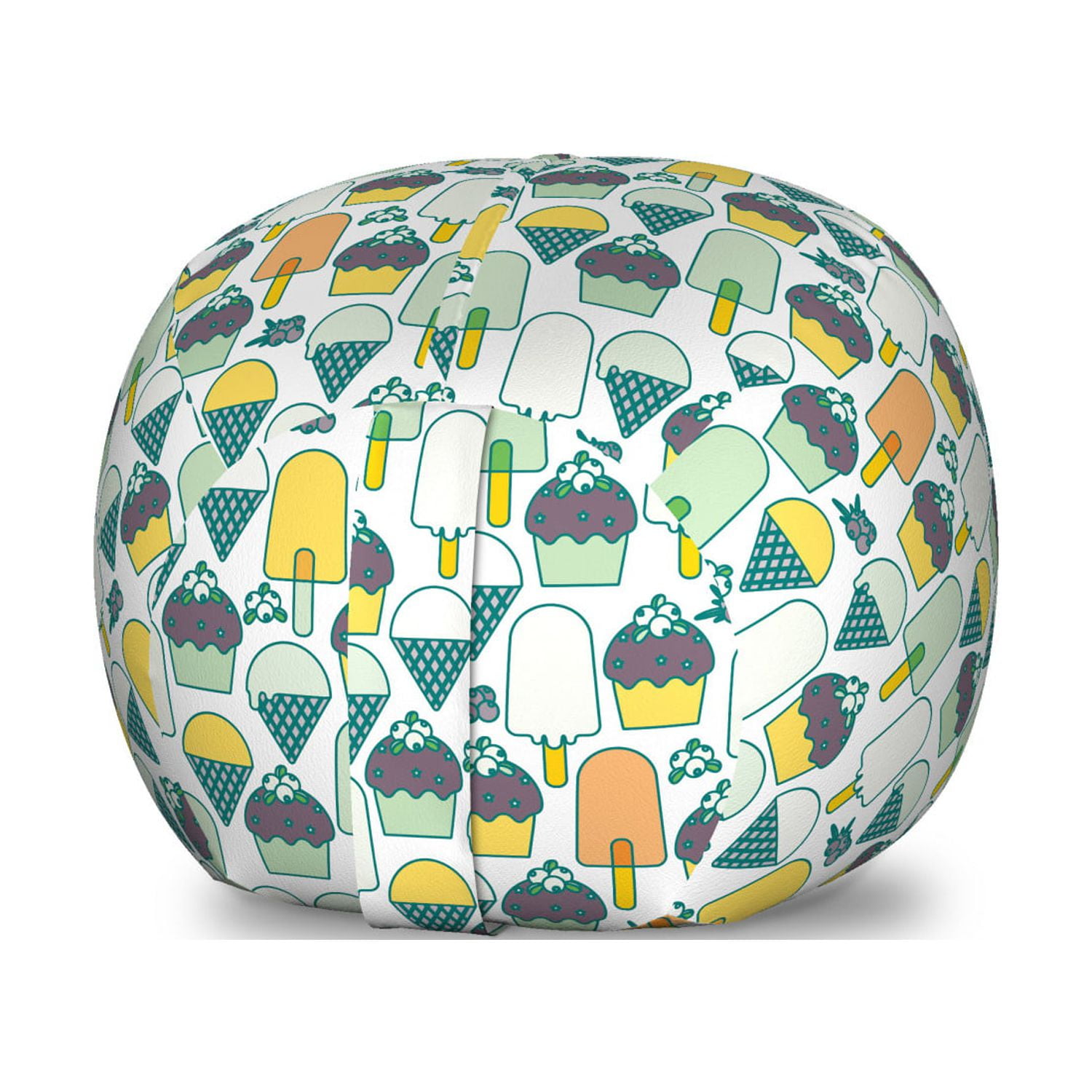 Cupcake Storage Toy Bag Chair, Composition of Ice Cream Cones Muffin ...
