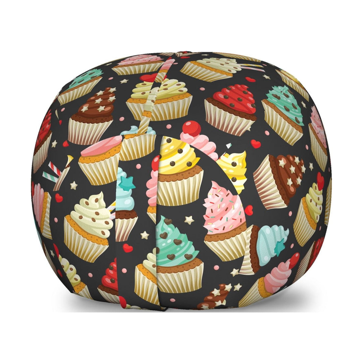 Cupcake Storage Toy Bag Chair, Creamy Bakery Sweets with Chocolate ...