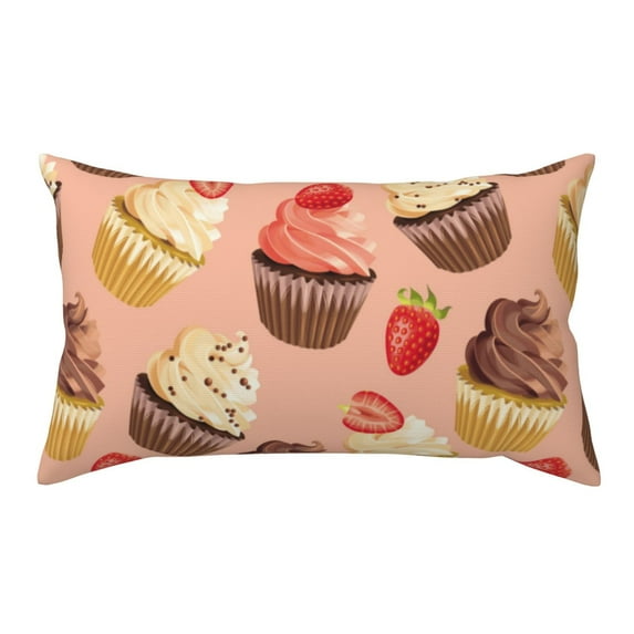 Cupcake Strawberry Print Pillow Cases Standard Size, Soft Pillow Covers ...
