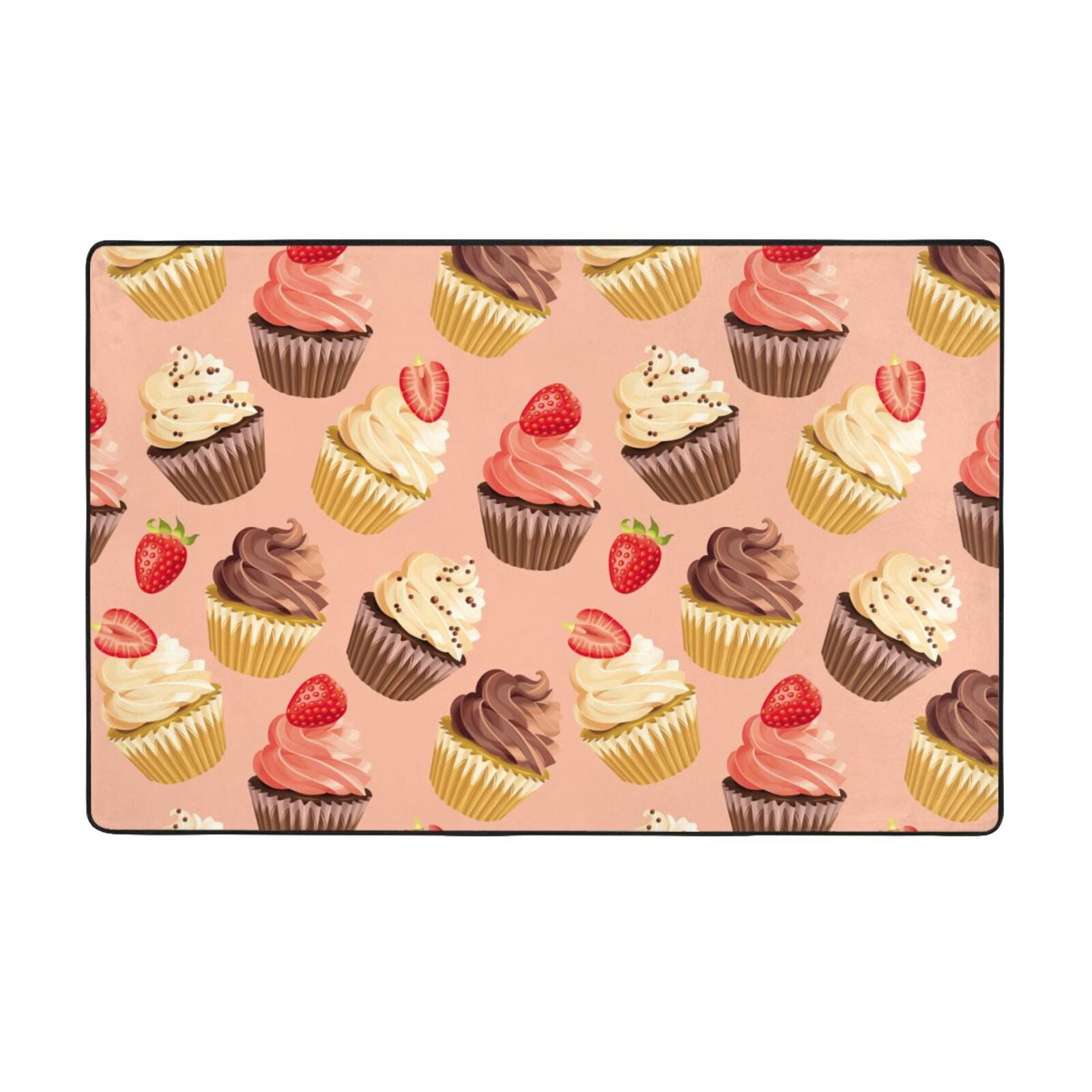 Cupcake Strawberry Print Universal Door Mat Indoor Entrance, 60×39 Non ...