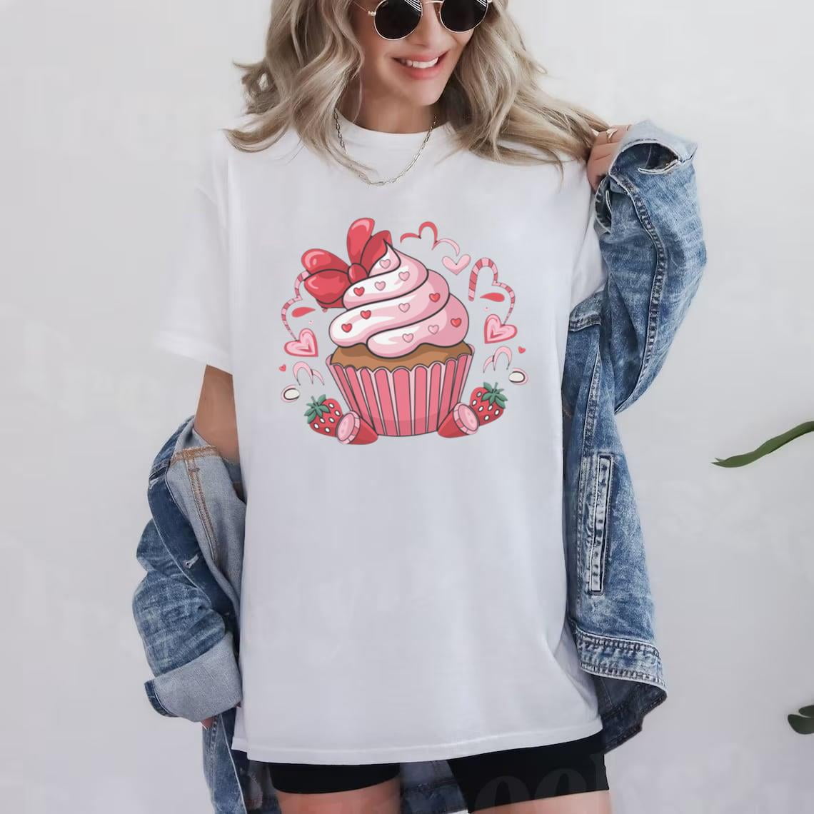Cupcake Sweet Tooth Dessert Lover Valentine Foodie Gift T-Shirt, for ...