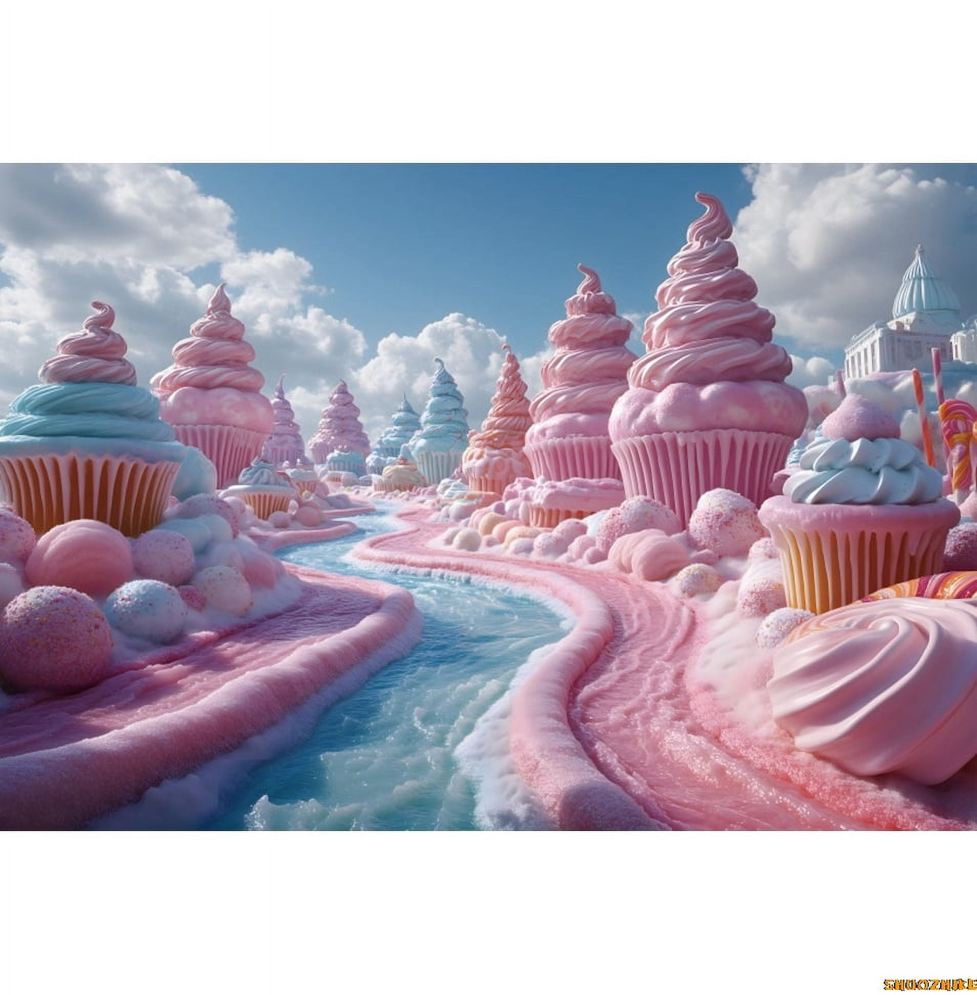 Cupcake Syrup River Backdrop Pink Baby Shower ss Birthday Party ...