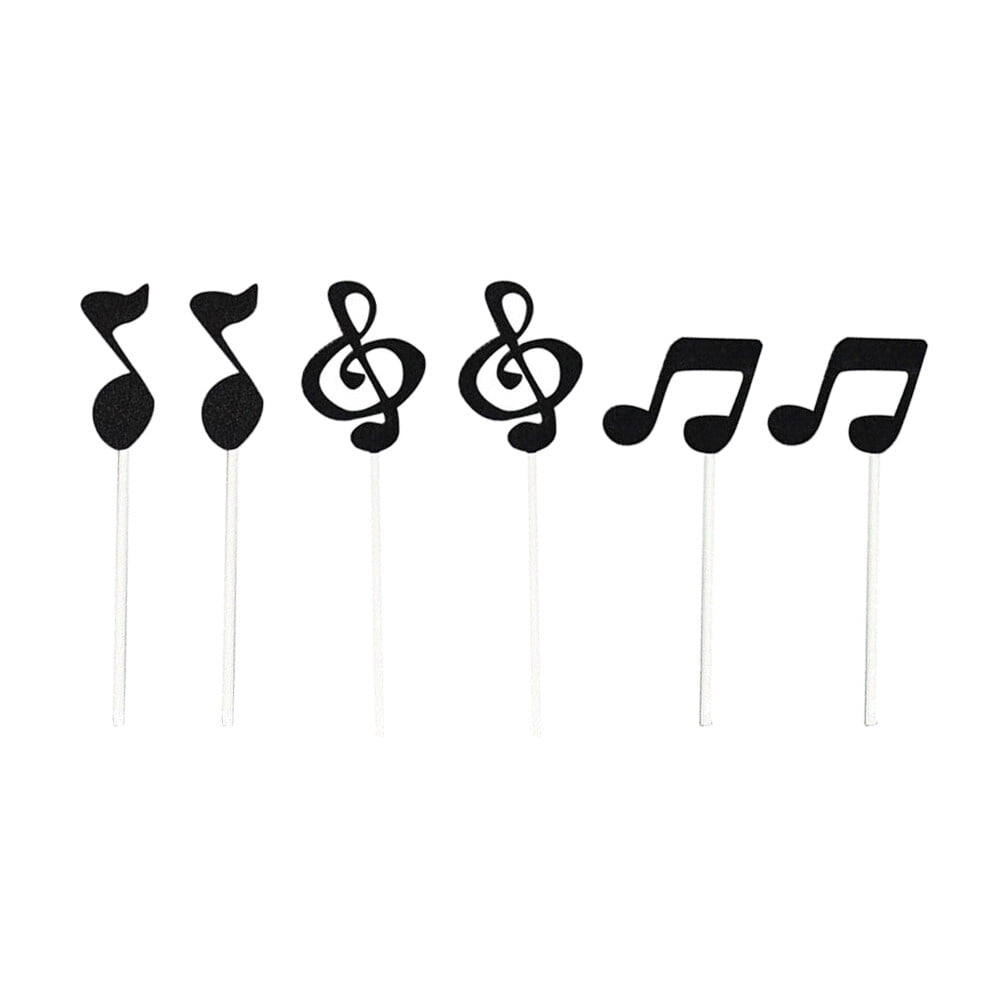 Musical Note Cupcake Toppers, Glitter Party Decorations for Birthday ...