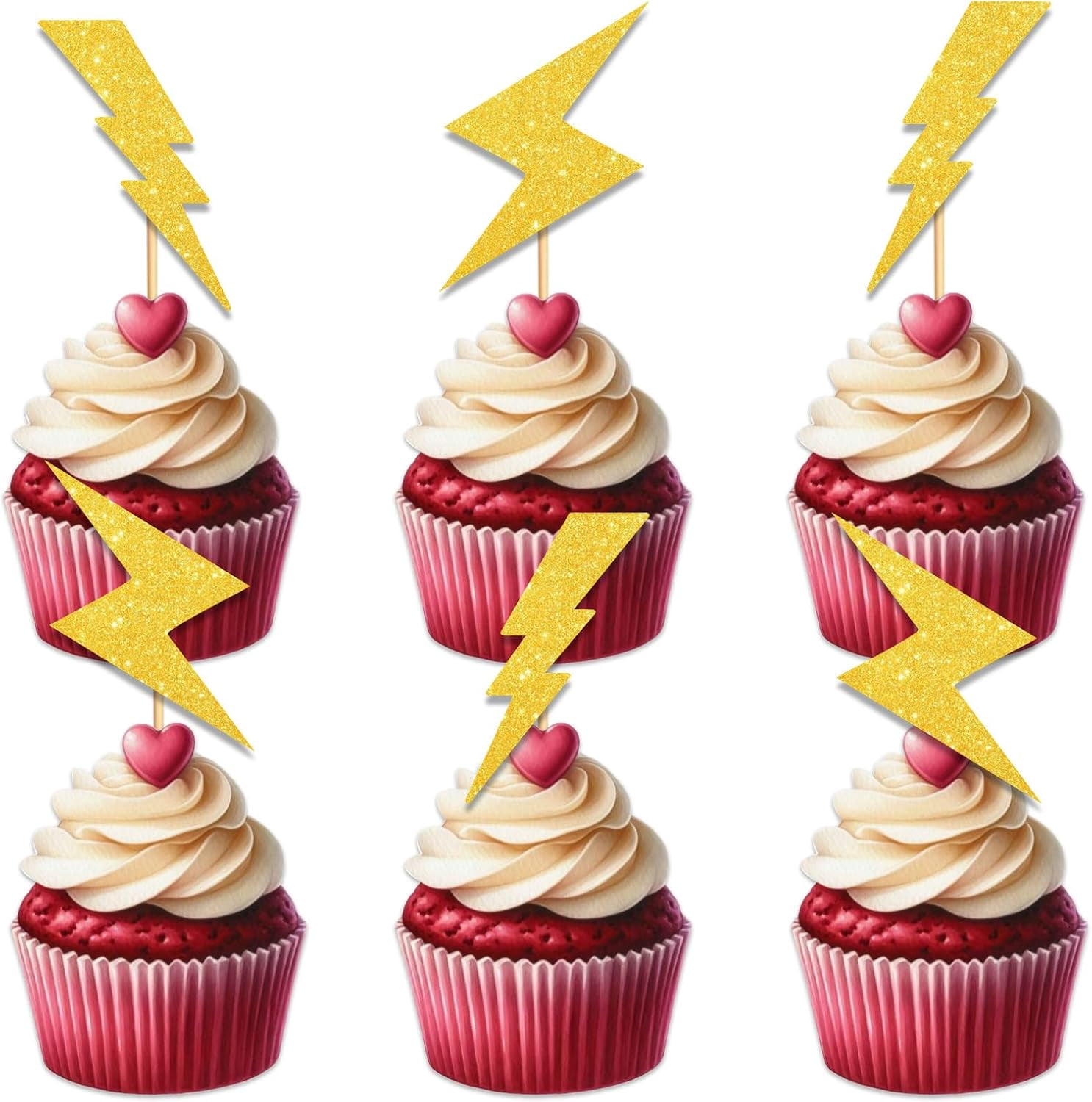 Cupcake Topper for Lightning Bolt Theme Party Favors Decorations Men ...