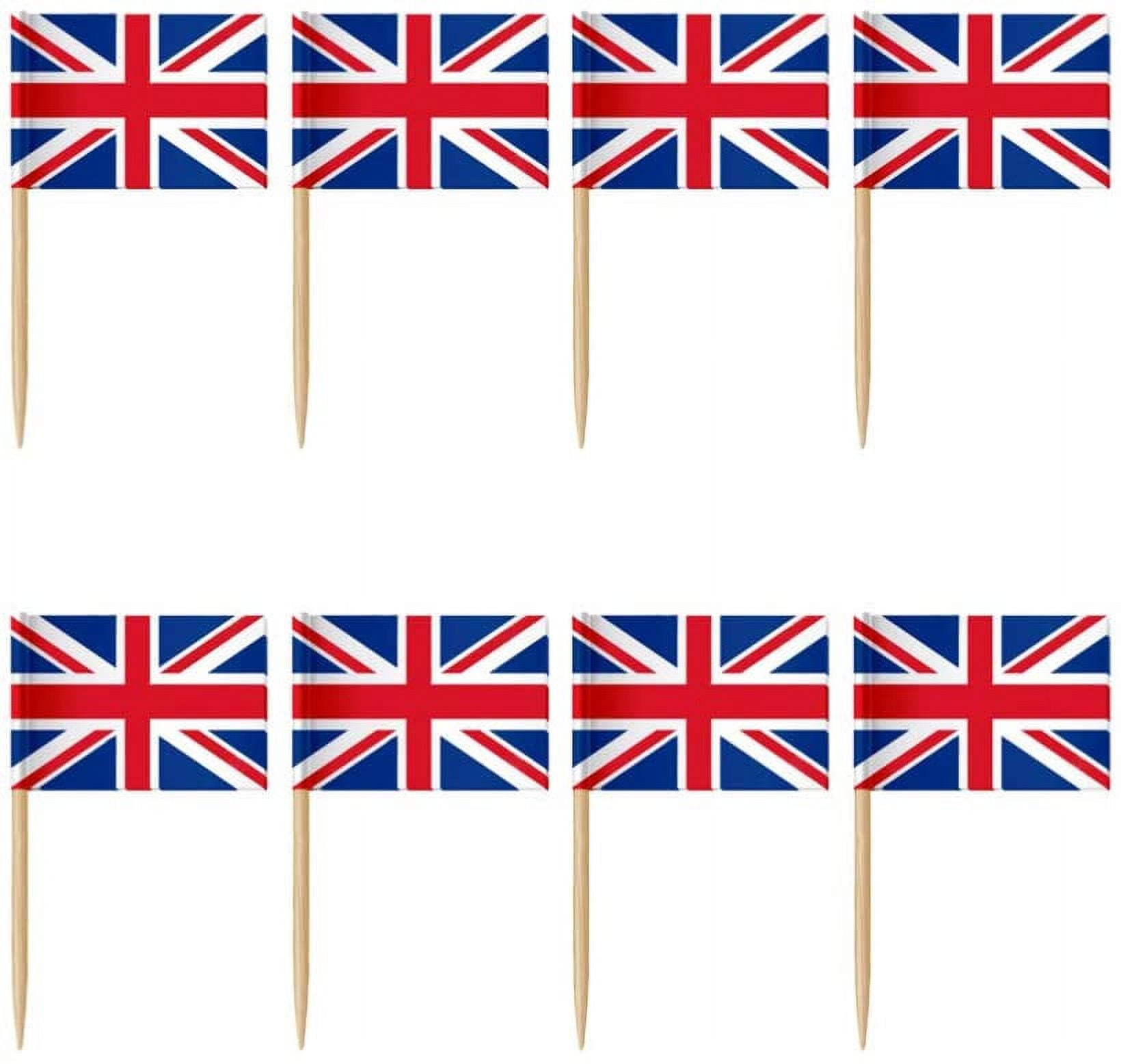 Cupcake Toppers 100PCS Wooden Toothpicks National Flag Plug Flag ...