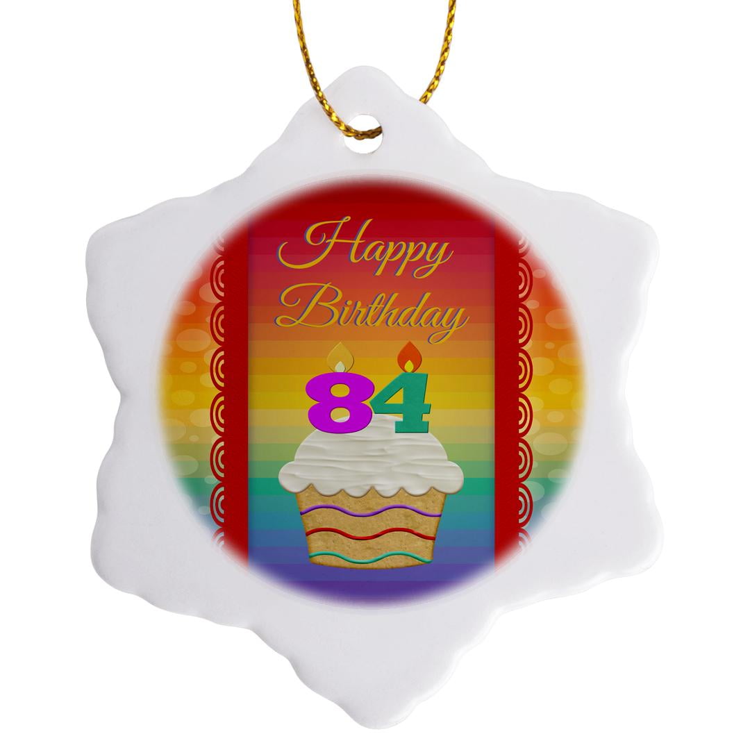 3drose, Cupcake with Number Candles, 84 Years Old Birthday, 3 inch ...