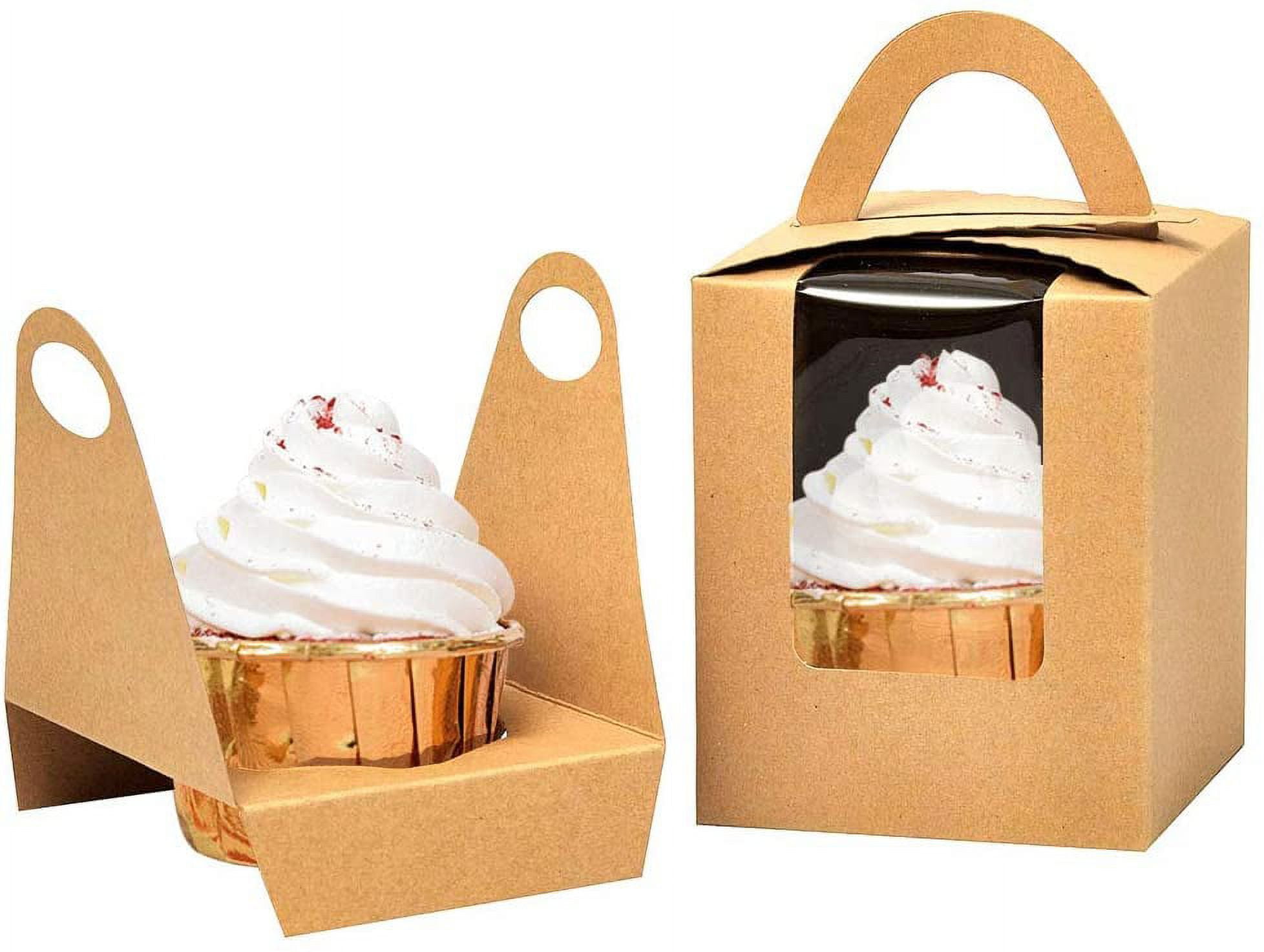 Cupcake box, 10 pieces of single cupcake holder, with window insert and ...