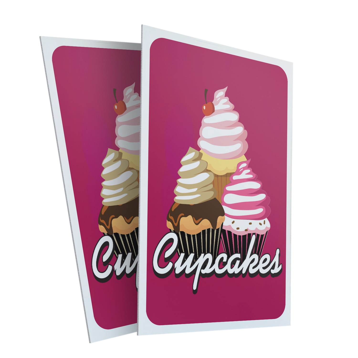 Cupcakes (2-PACK) 24" x 36" Plastic Signs | Sign Insert 4mm Corrugated ...