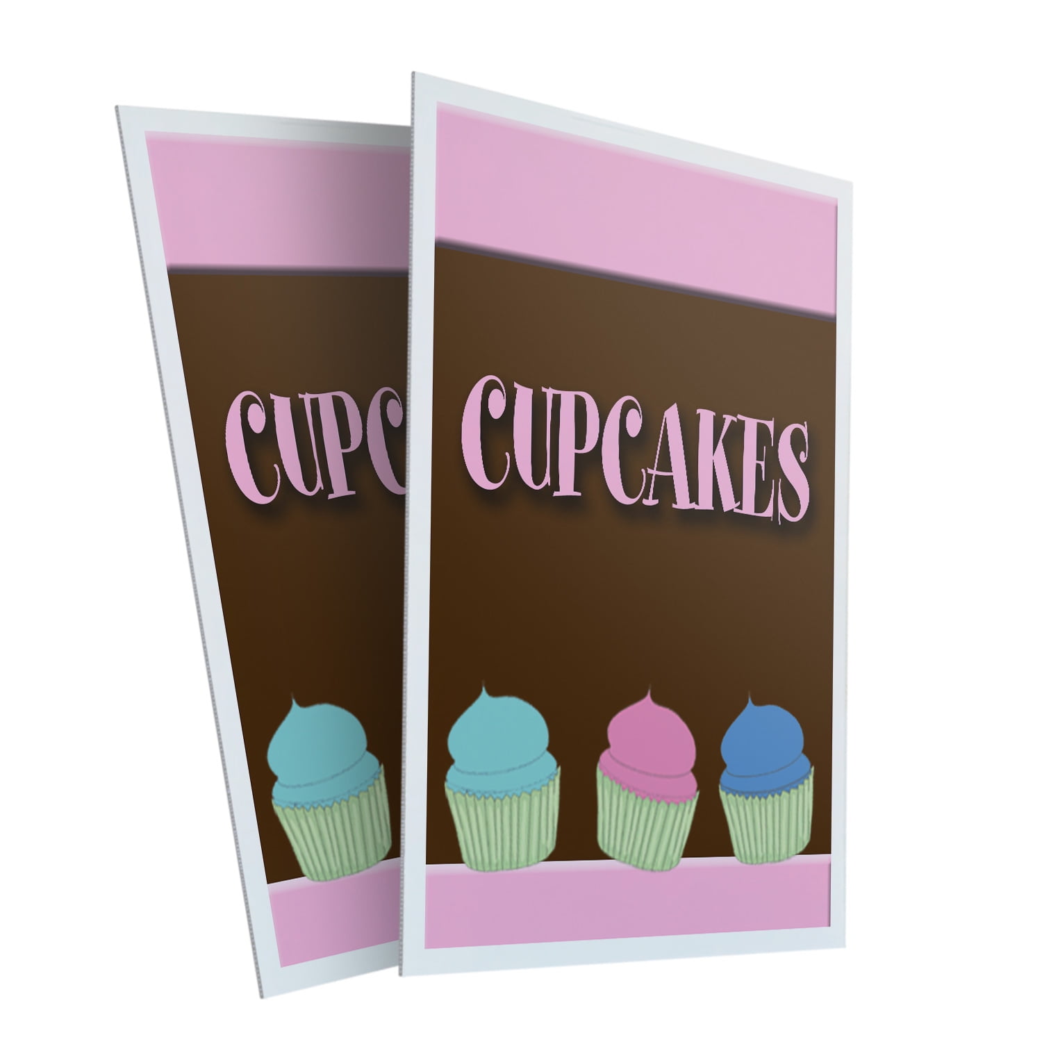 Cupcakes (2-PACK) 24" x 36" Plastic Signs | Sign Insert 4mm Corrugated ...