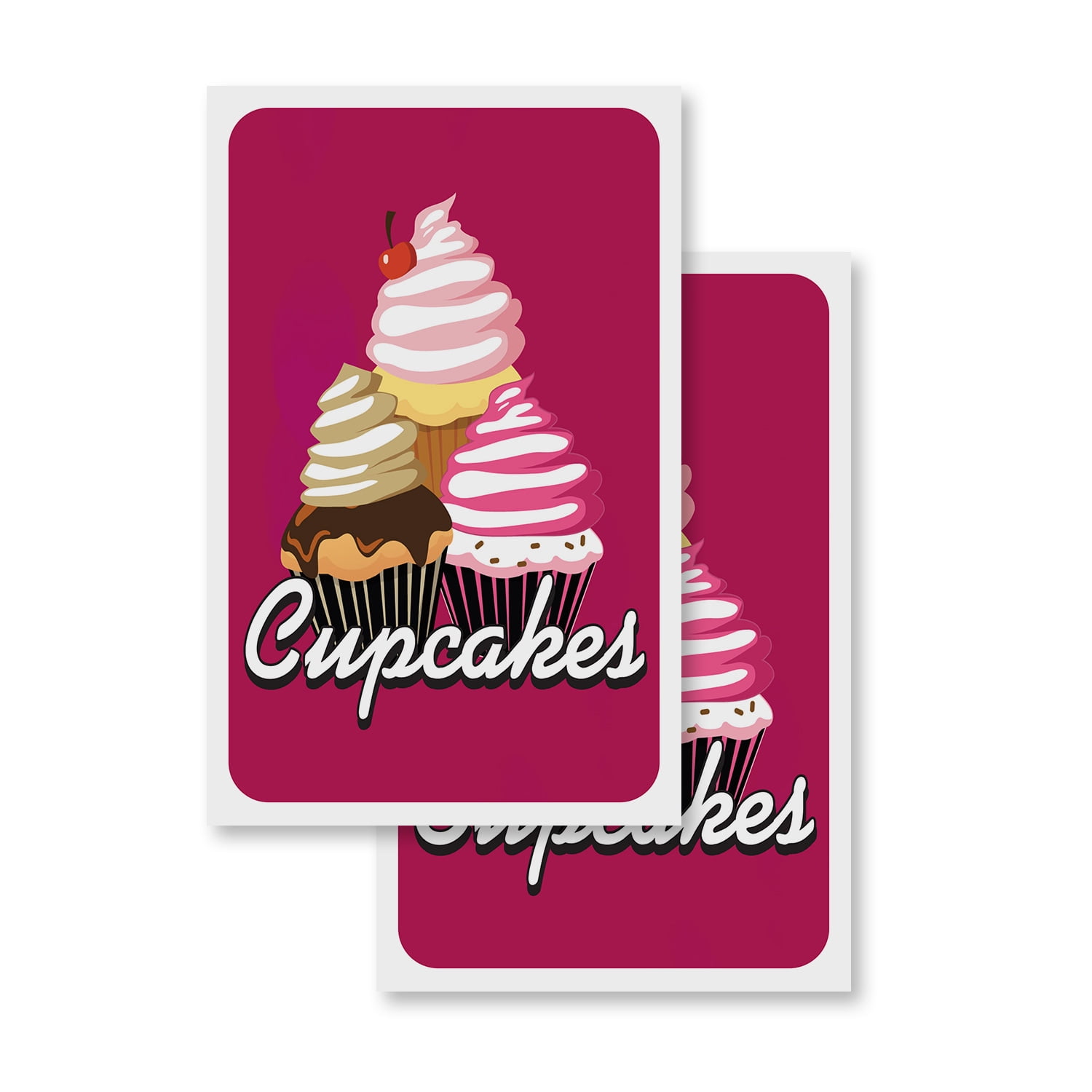Cupcakes (2-PACK) 24" x 36" Vinyl Decals | Sign Insert Peel & Stick ...