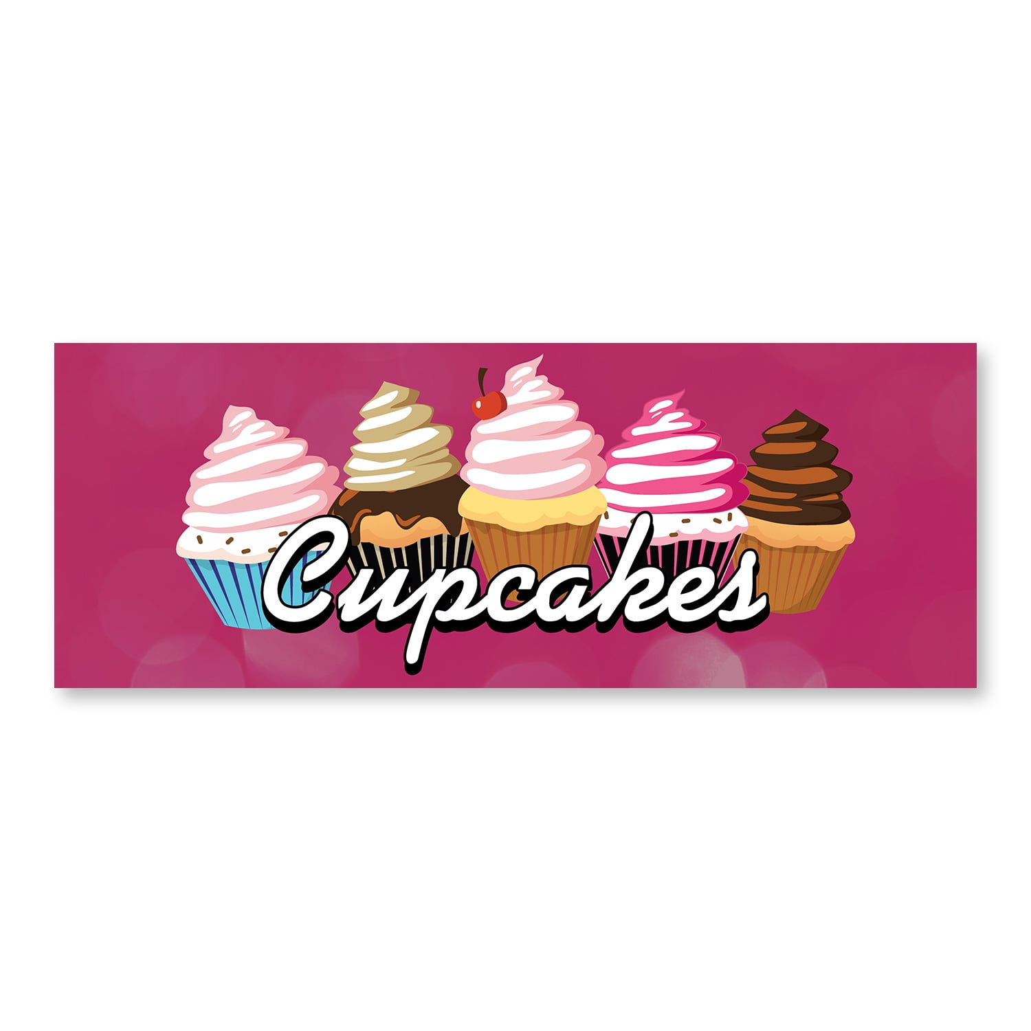 Cupcakes 24" x 9" Decal | Advertise Your Business | All Weather Can ...