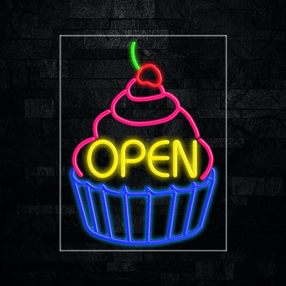 Cupcakes Bakery Open-LED Neon Sign 22"L x 28"H #31244 - Walmart.com