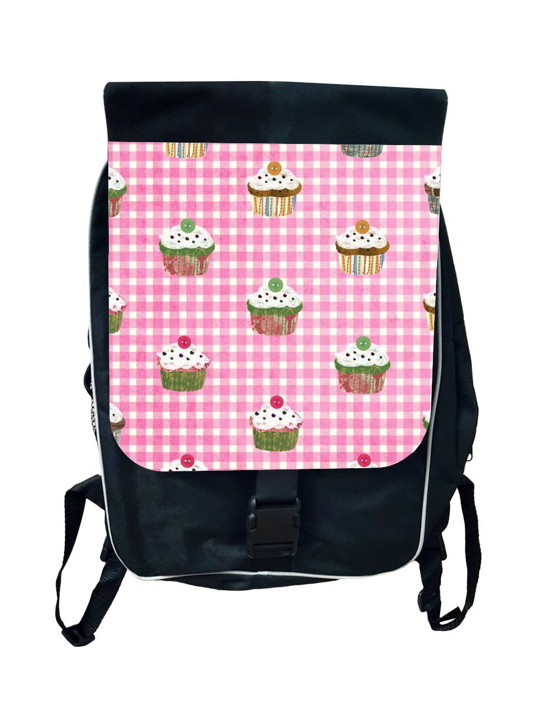 Cupcakes Gingham Print Large School Backpack - Walmart.com