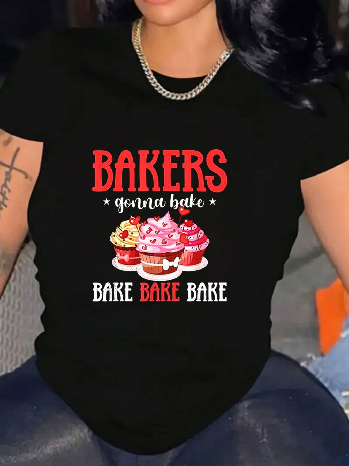 Cupcakes Graphic Tees Soft Cotton Crew Neck Short Sleeve T-Shirt Funny ...