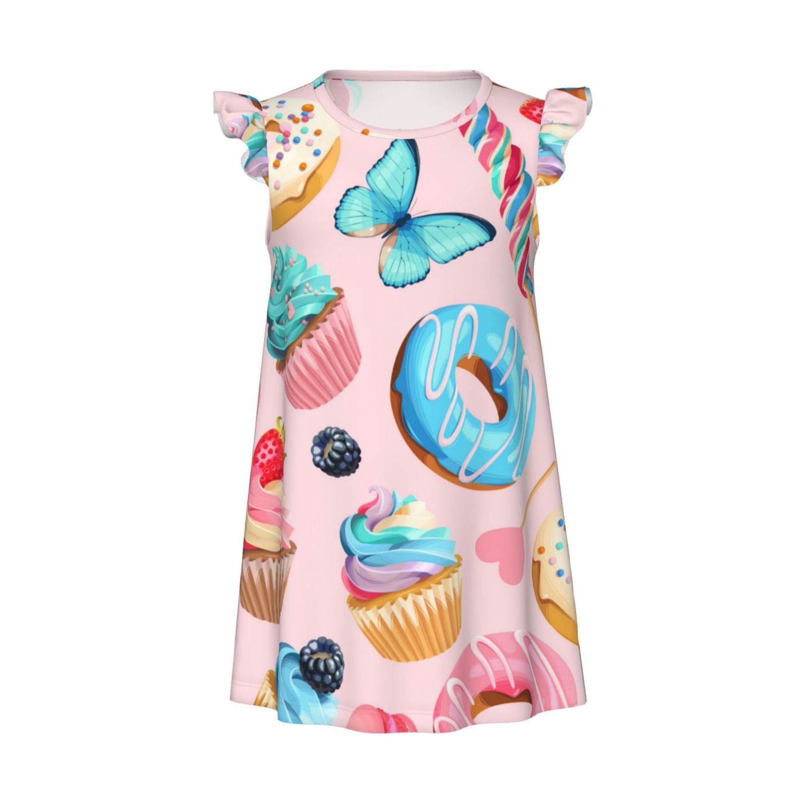 Cupcakes and Donuts Girls Nightgowns, Pajamas for Girls, Soft Flutter ...