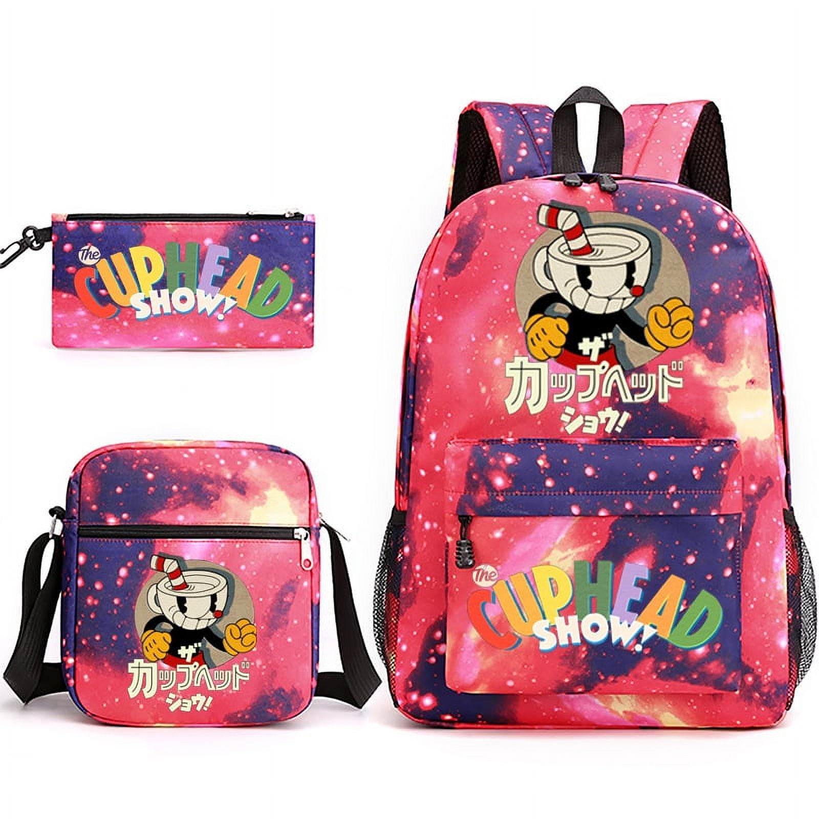 Cuphead Anime Backpack Set 3 Pieces Shoulder Bag and Pencil Case for ...
